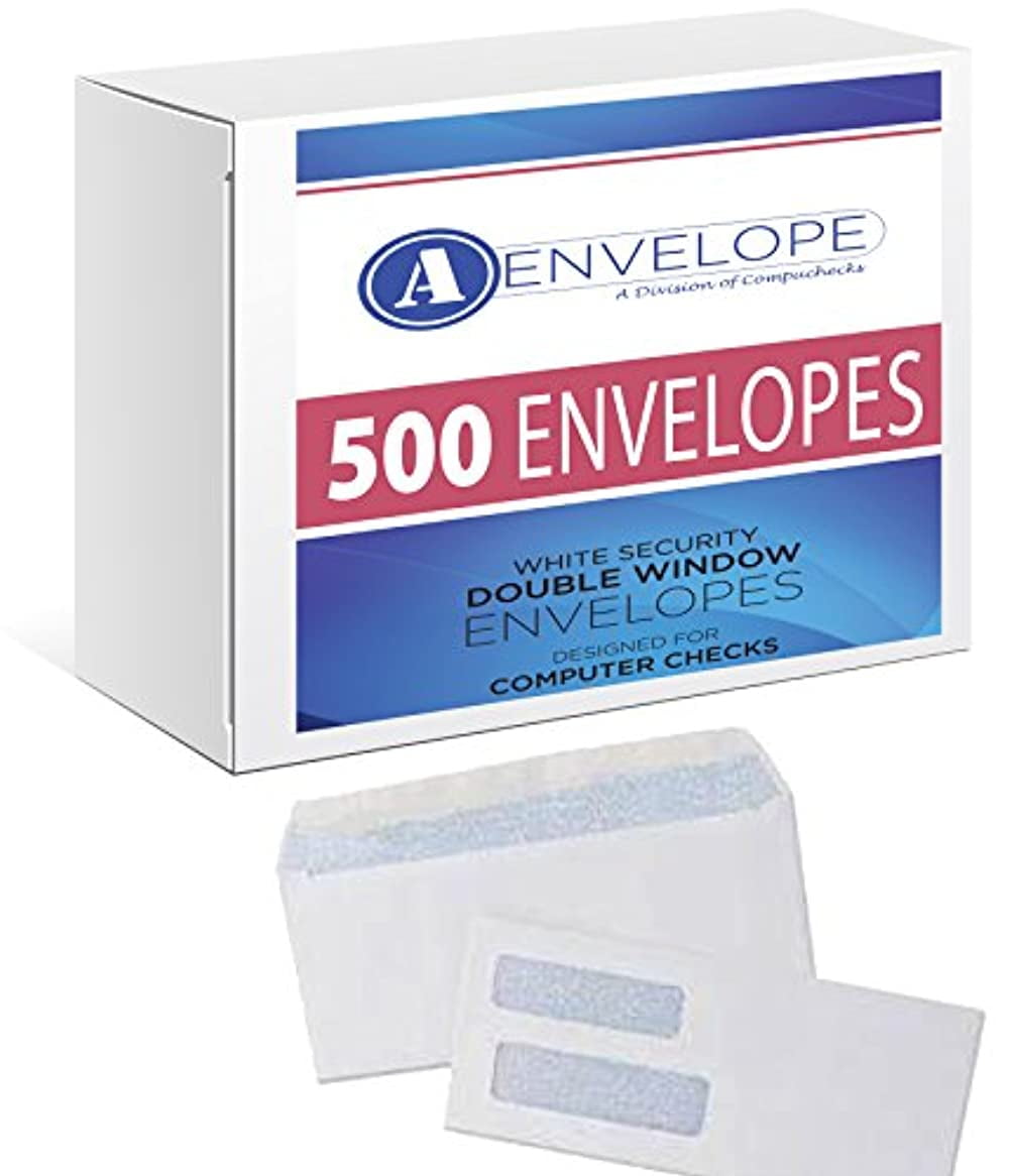 500 Double Window Security Gummed Check Envelopes Compatible for ...
