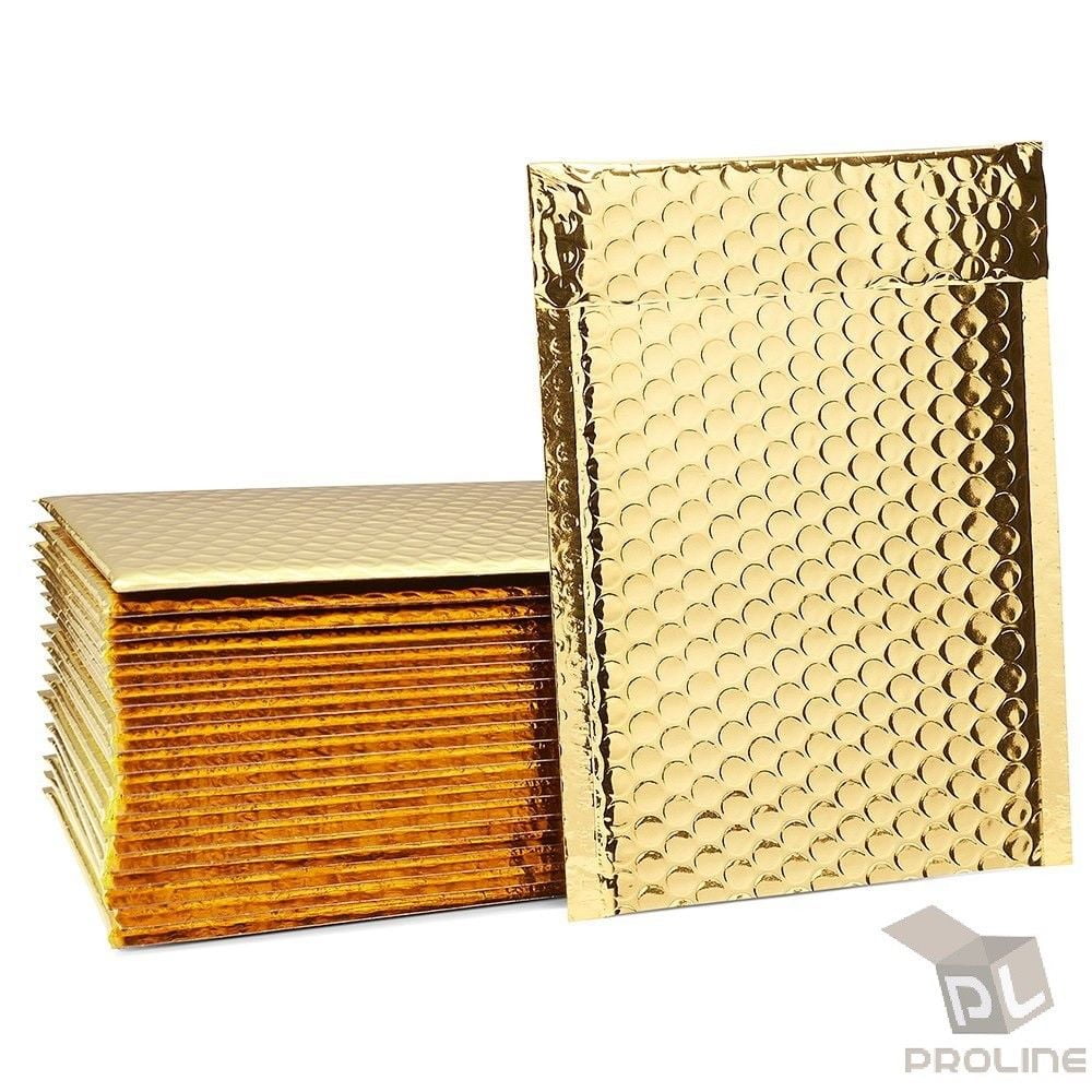 "Bulk Pack of 500 Glamour Metallic Gold Poly Bubble Mailers, 6.5"" x 10 ...