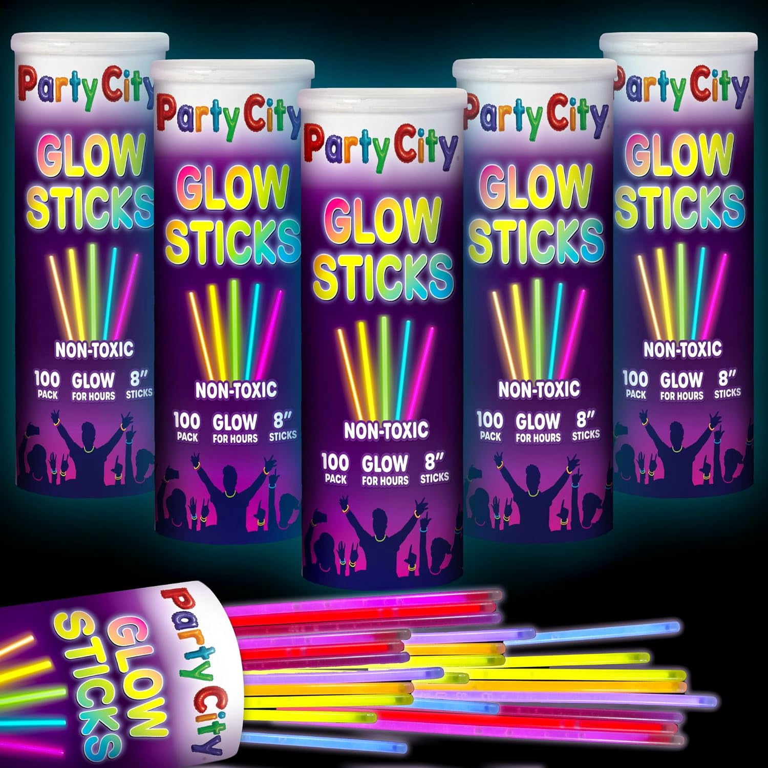 500 Glow Sticks Bulk Party Pack 8”– Neon Glow in the Dark Party ...