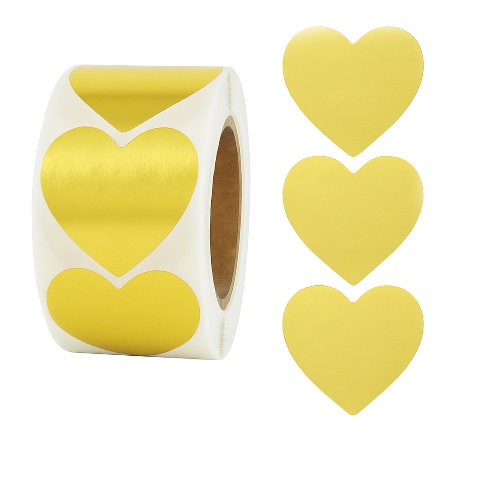 ALFEUND 500 Gold Heart Stickers Roll, 1.5 inch Self-Adhesive Labels ...