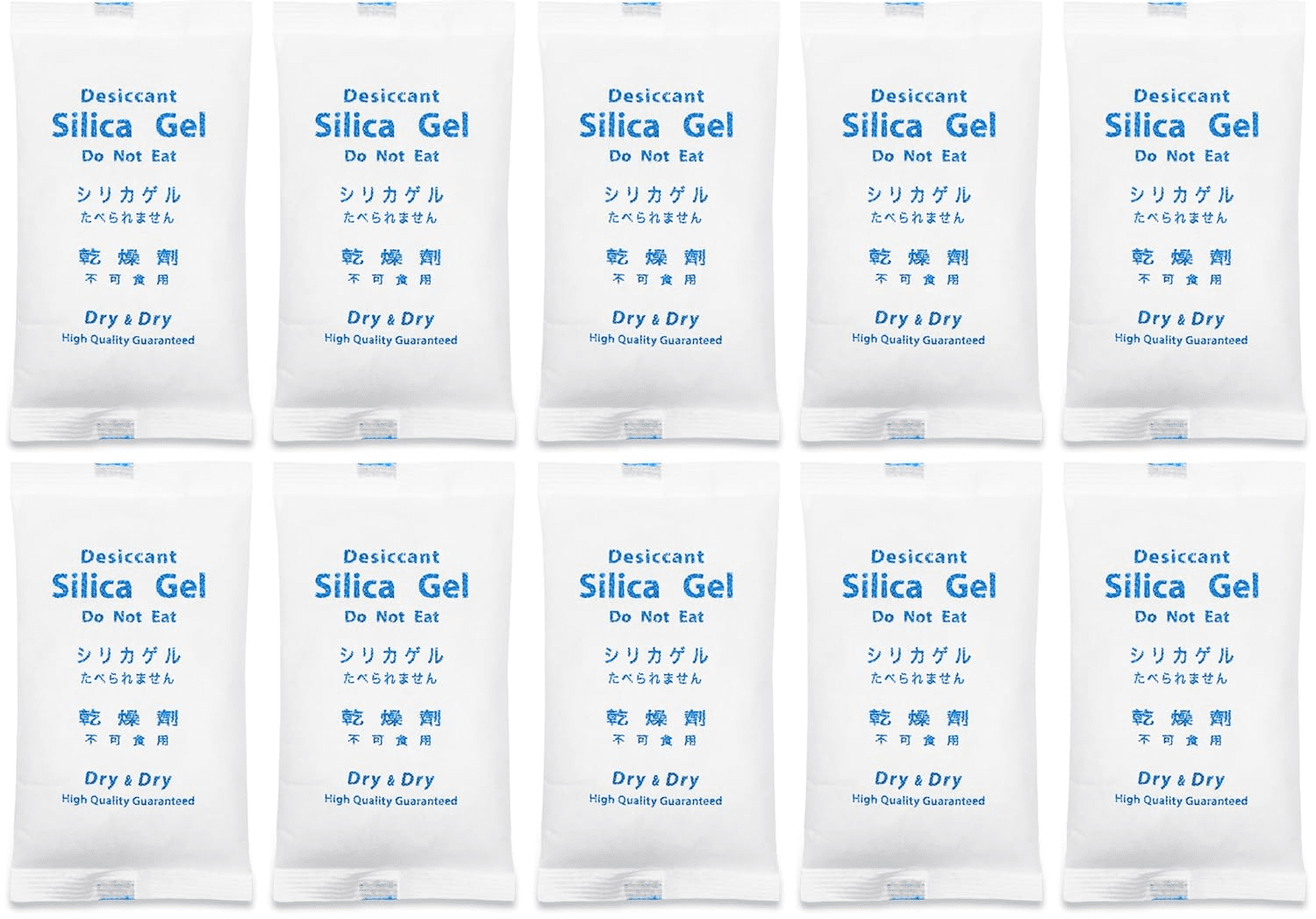 500 Gram [10 Packets] Silica Gel Packets Desiccants, Silica Packets ...