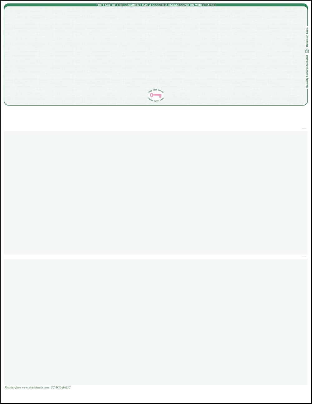 500 Green-Linen Laser Check Stock, (Top Position) Blank Laser Checks ...