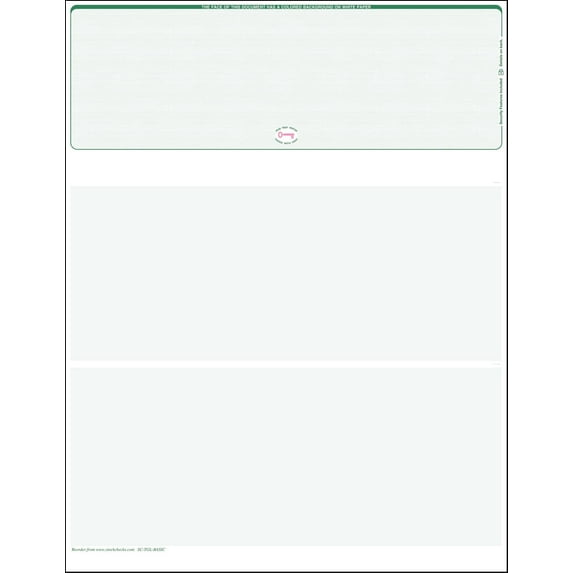500 Green-Linen Laser Check Stock, (Top Position) Blank Laser Checks ...