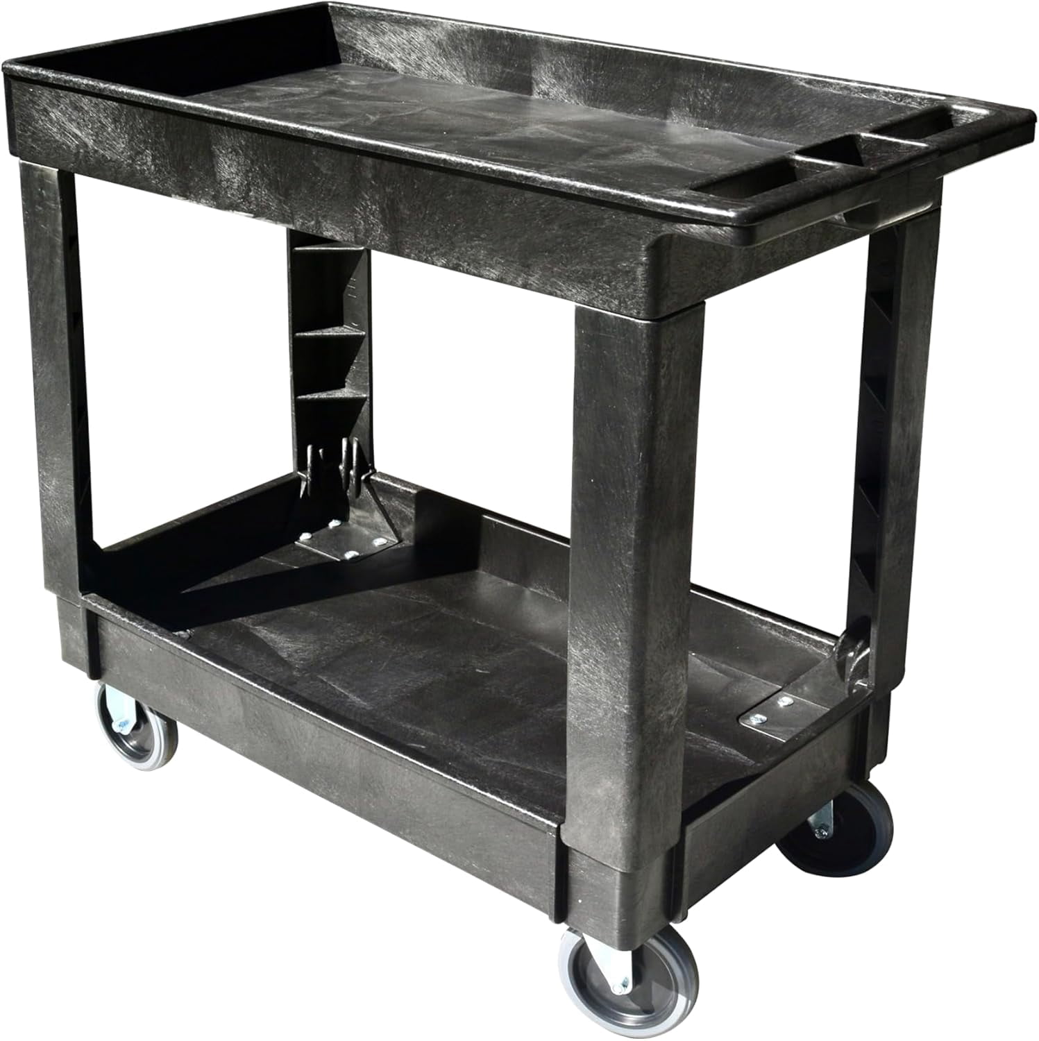 500 LB Capacity Utility Cart with Tray Top, Heavy-Duty Rolling Storage ...