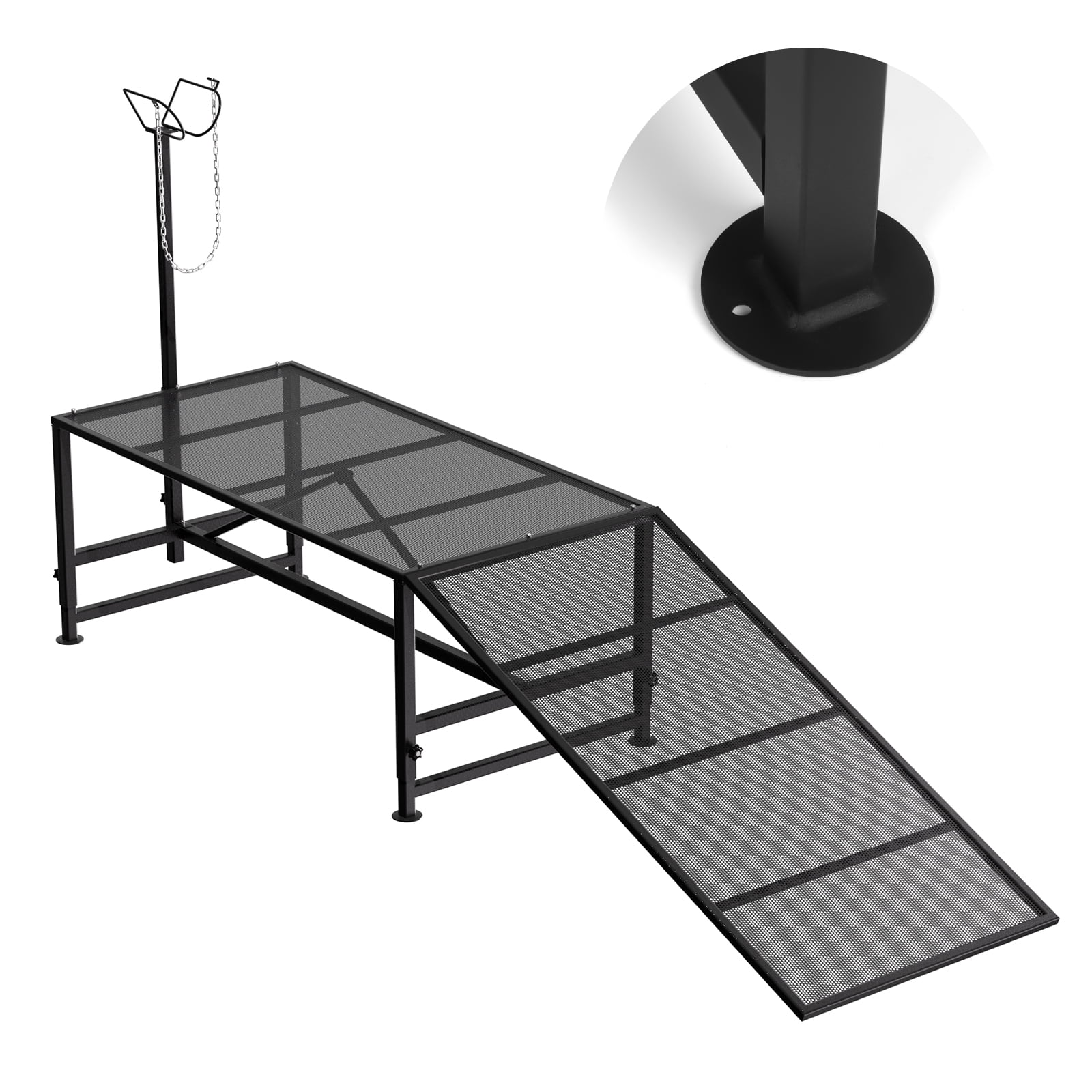 500 LBS Capacity 47x23 Metal Livestock Trimming Stand with Ramp, Goat ...
