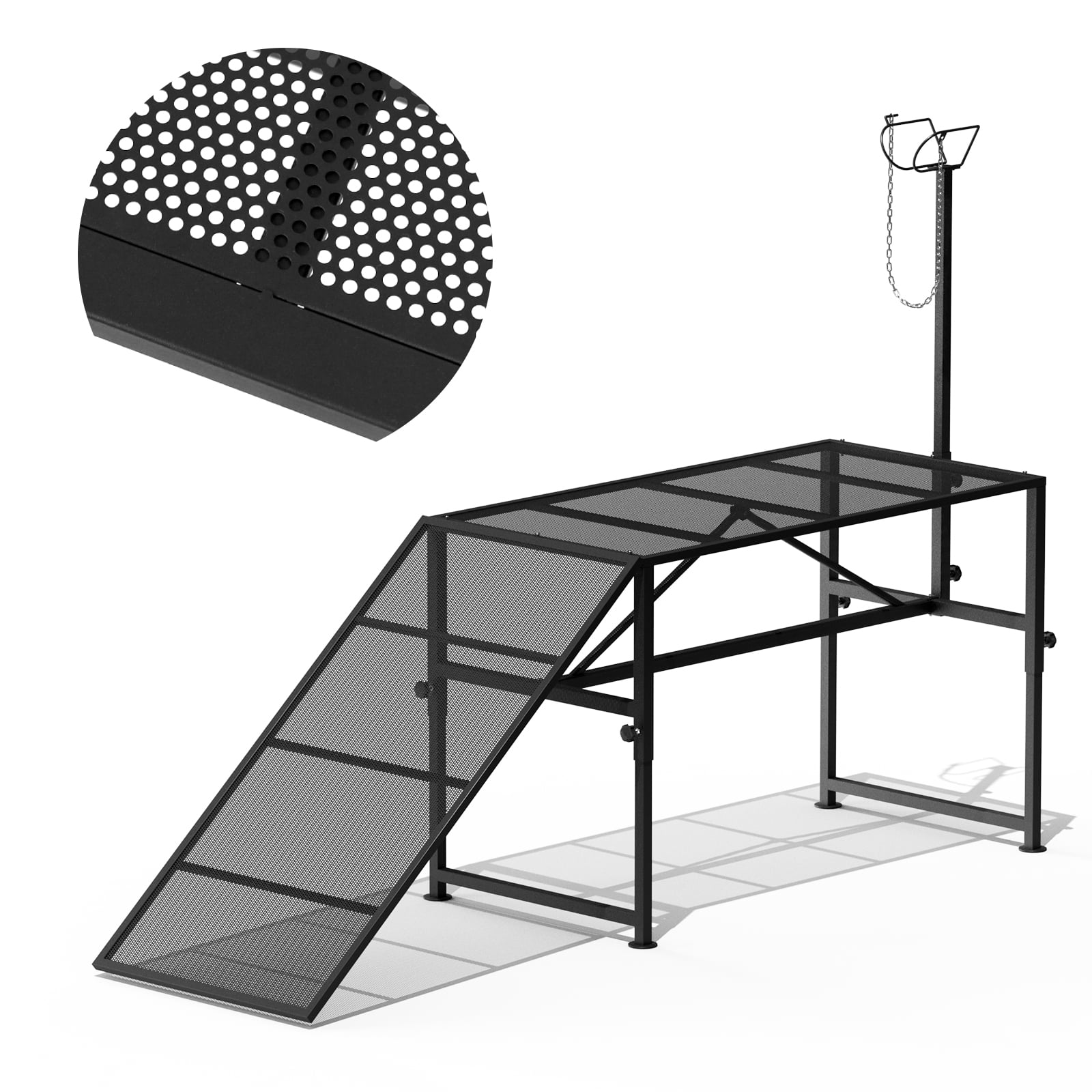 500 LBS Capacity Sheep Trimming Stand with Ramp, Adjustable Height 20 ...