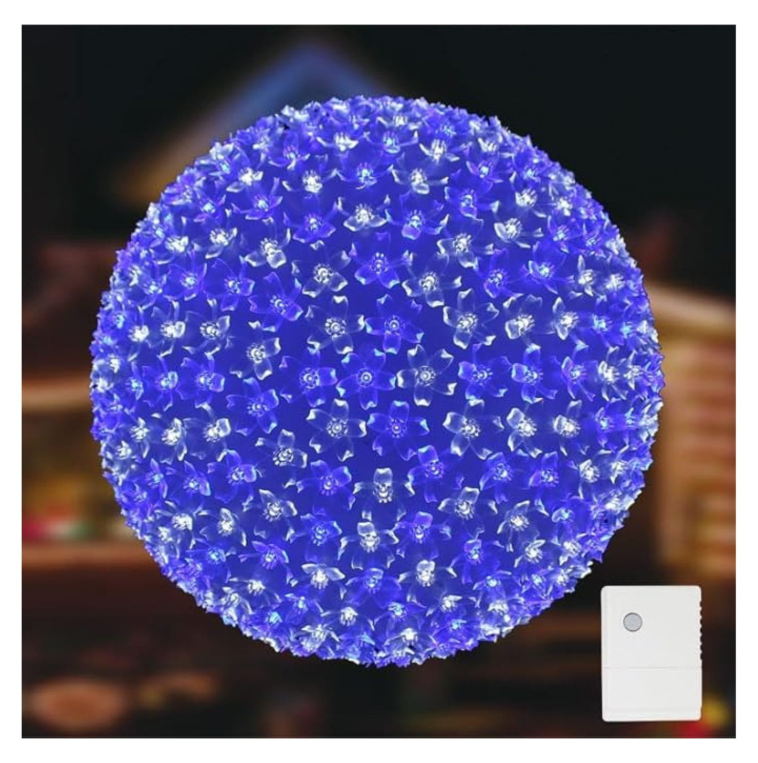 500 LED Twinkling Sphere - 12 Inch Blue & White Holiday Lights - Indoor ...