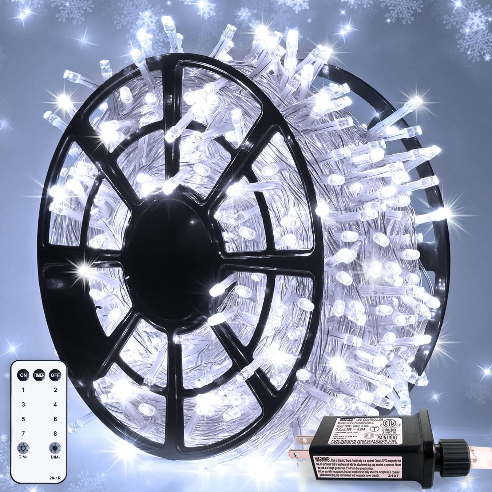 500 LED White String Lights 163ft Indoor Outdoor Landscape Walkway Use ...