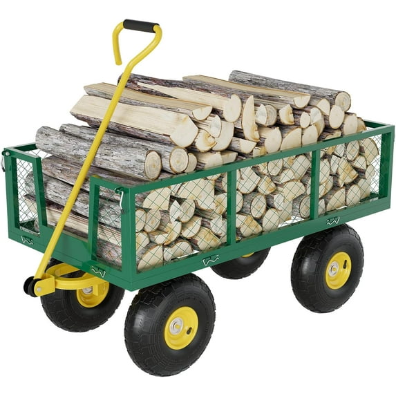 500 Lbs Garden Wagon, 2-in-1 Heavy-Duty Steel Garden Cart, with 10 Inch ...