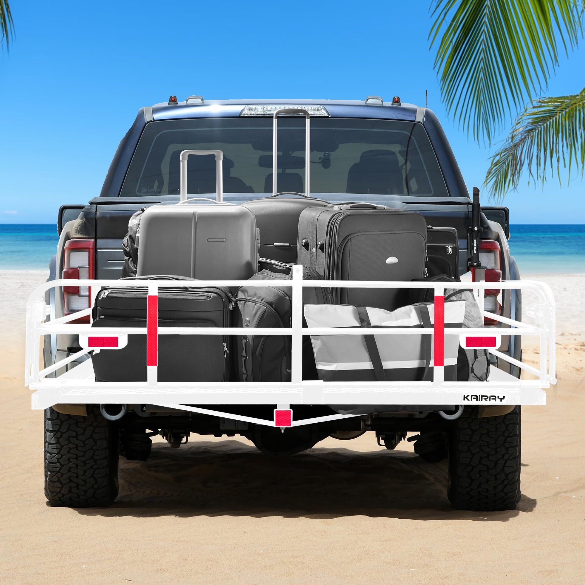 500 Lbs Heavy Duty Hitch Mount Cargo Carrier 60" x 24" x 14.4" Folding ...