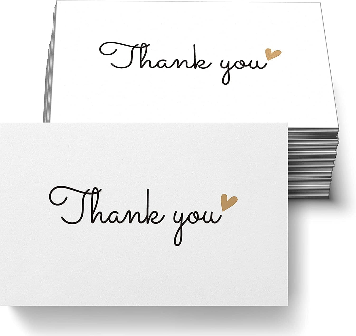 500 Little Thank You Cards Gold Heart Design Bulk Thank you Notes for ...