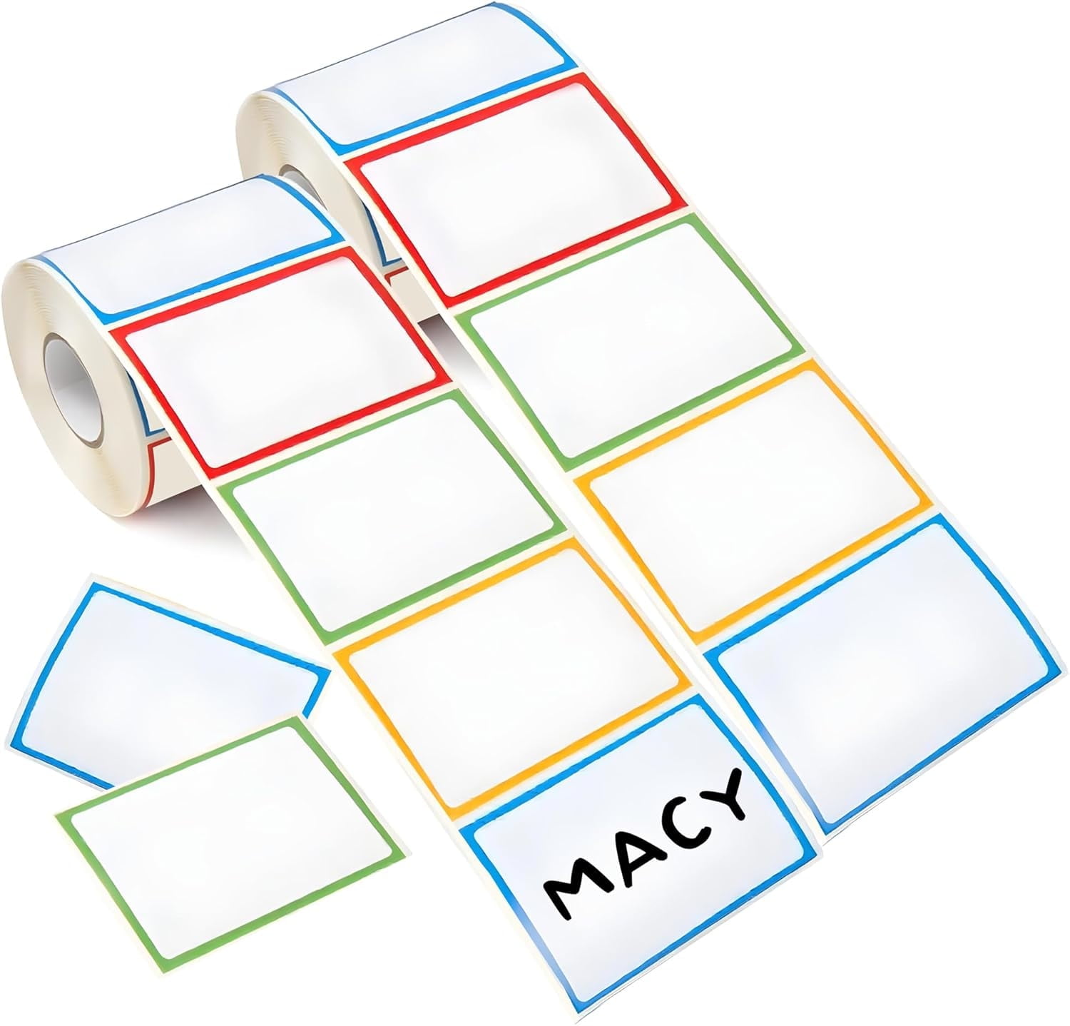 OfficeWerks Name Badge Stickers, 500 Self-Adhesive, 8 Colors, Easy Peel ...