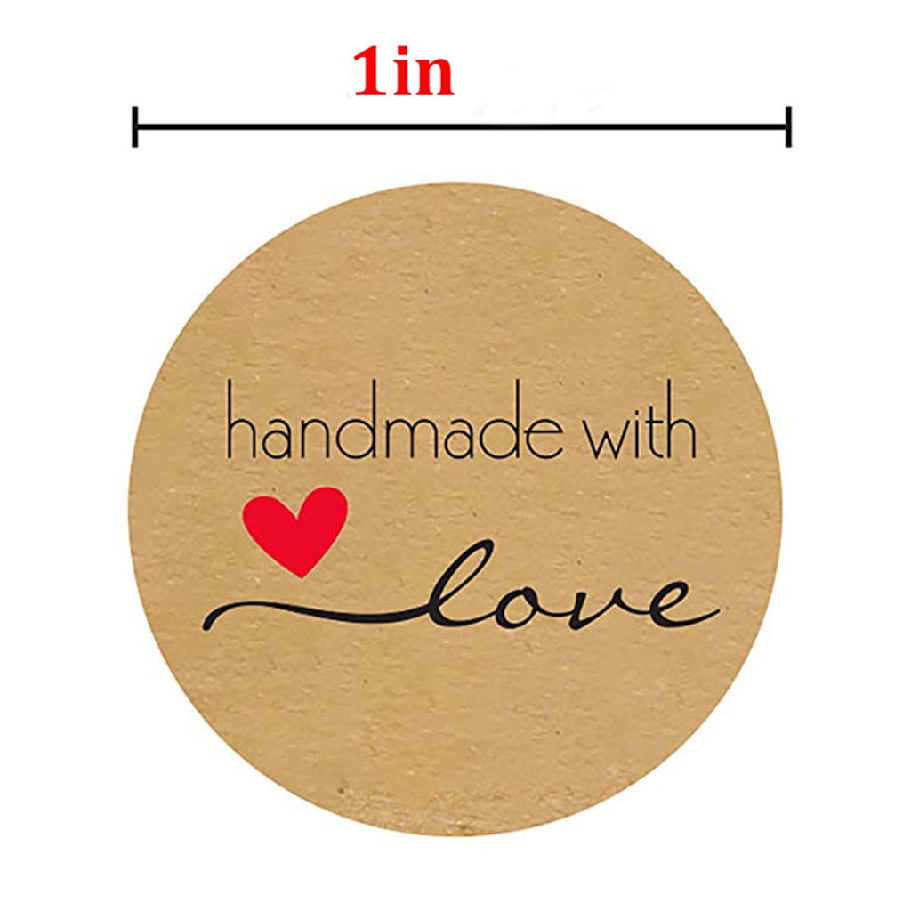 500 Natural Kraft Round Stickers Roll 1 Inch Labels Baked with Per ...