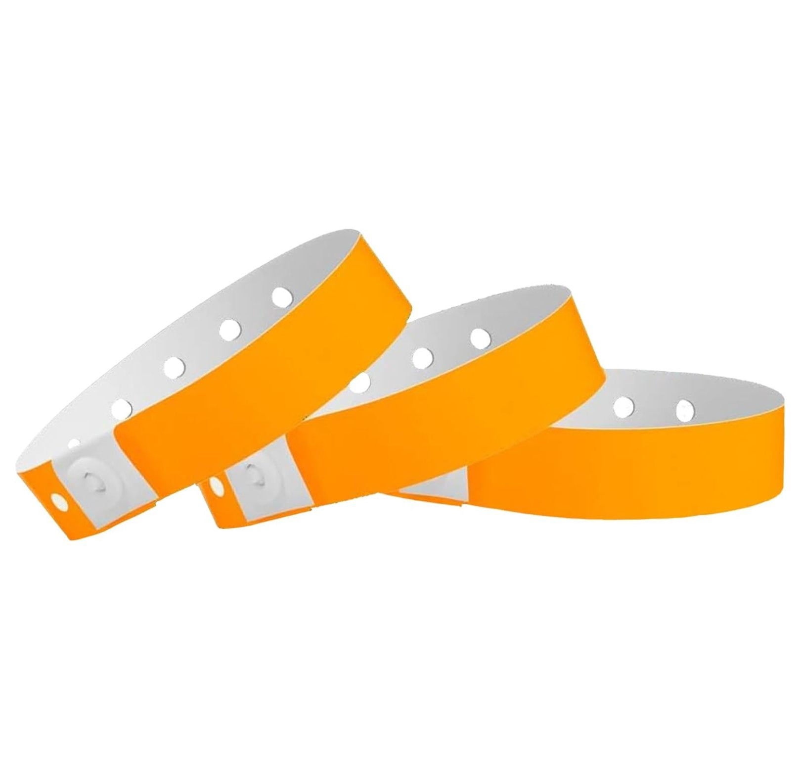 500 Neon Orange Plastic Wristbands for Events – Extended Wear, Secure ...