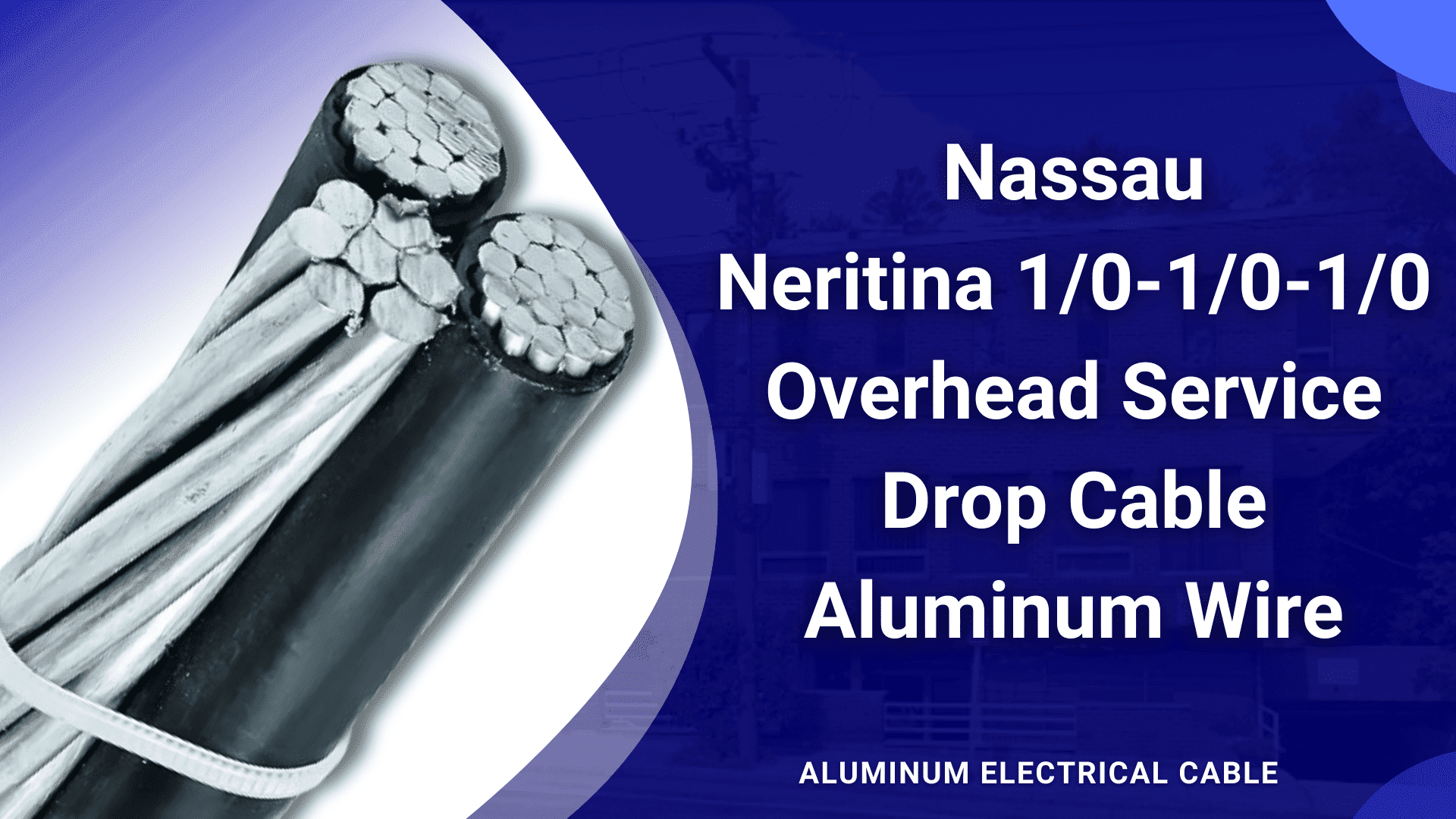500' Neritina 1/0-1/0-1/0 Aluminum Triplex Overhead Service Drop Cable ...