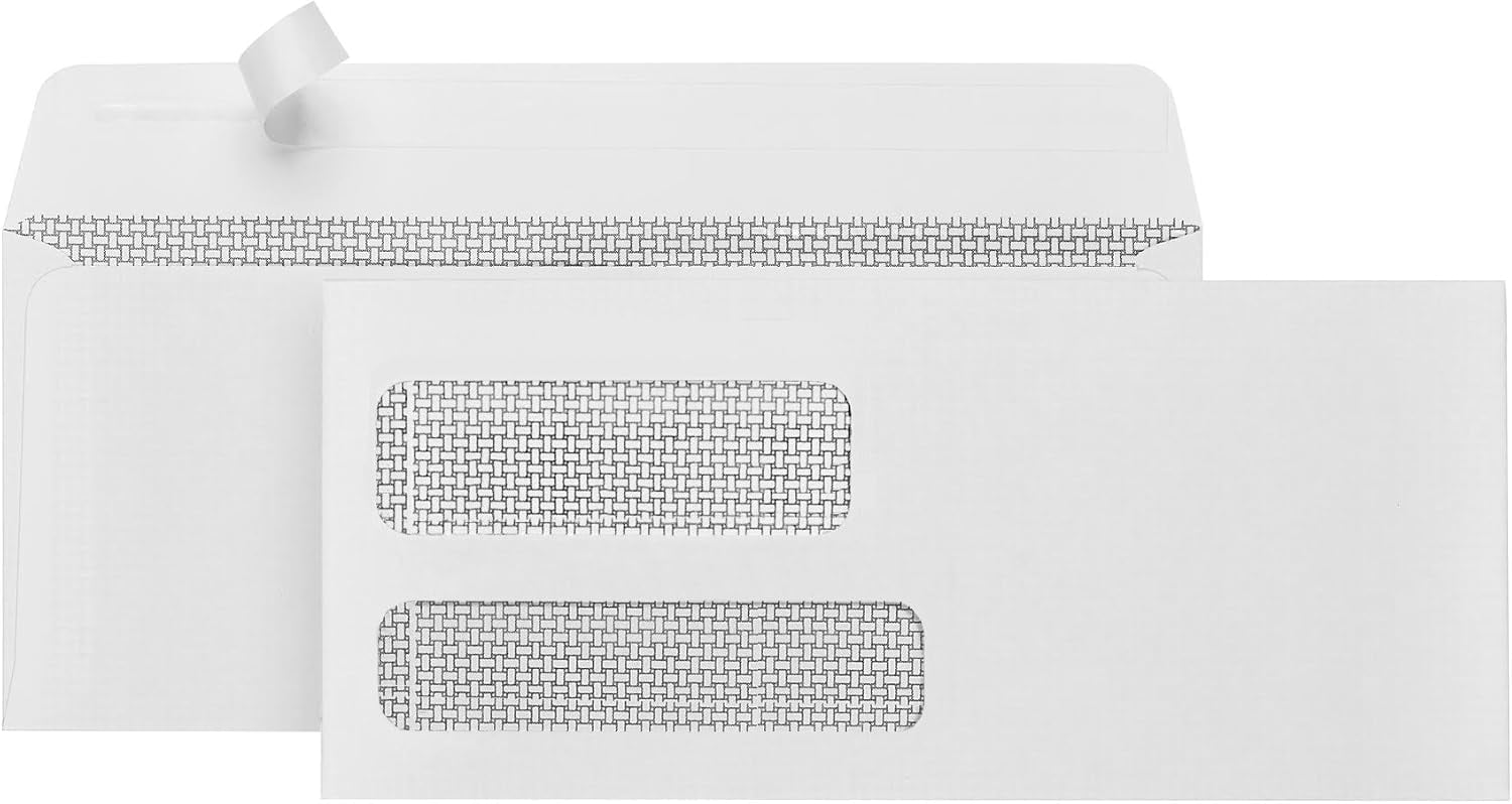 500 No. 9 Double Window Security Envelopes - Designed for Quickbooks ...