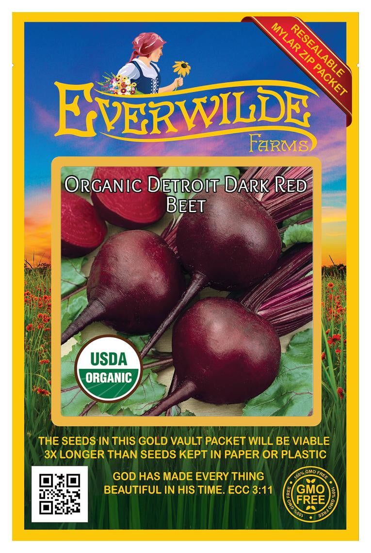 - 500 Organic Detroit Dark Red Beet Seeds - Gold Vault Jumbo Bulk Seed ...