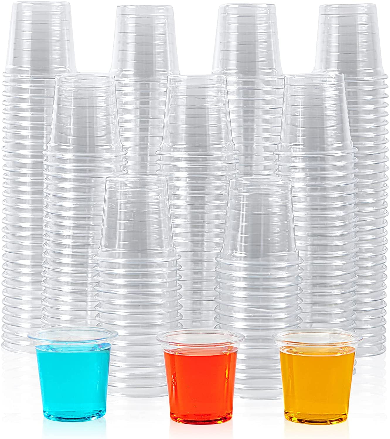 500 PACK 1 oz Plastic Shot Glasses, 1 Ounce Clear Disposable Party Cups ...