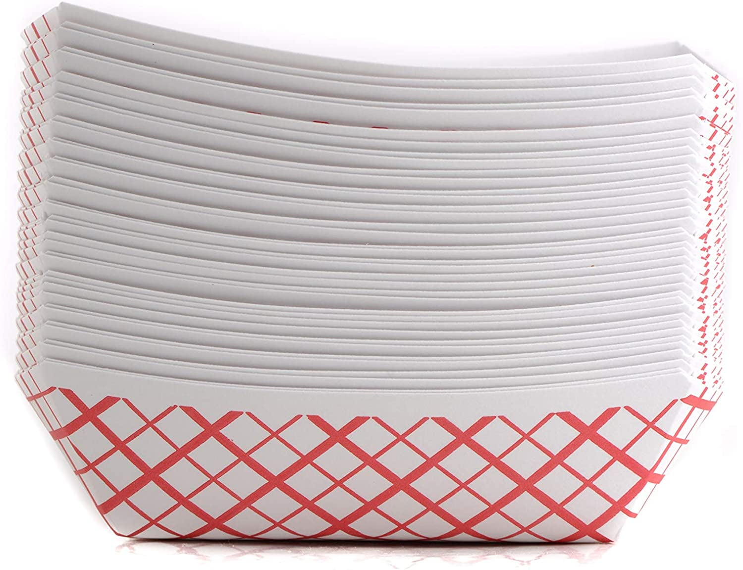 [500 PACK] Disposable Paper Food Tray (1/2 LB) - Red Check Food Tray ...
