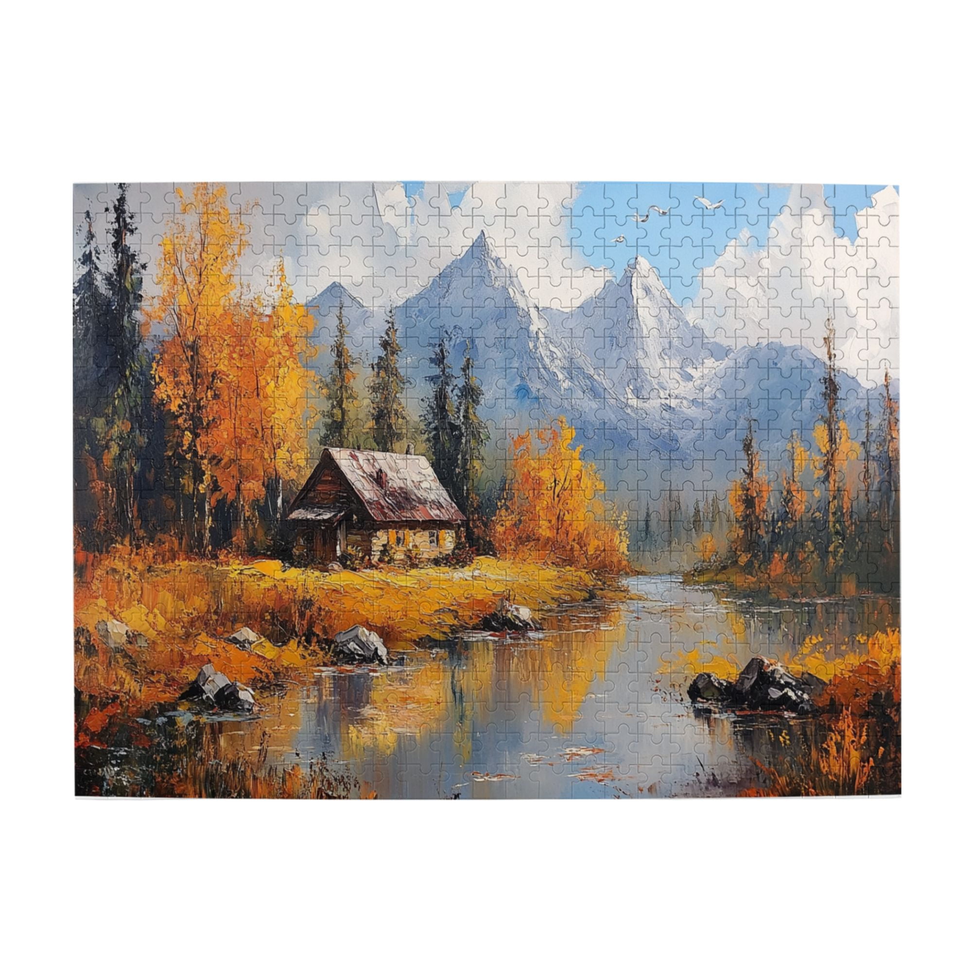 500 PCS 500 Piece Puzzle For Adults Retro Forests Cabin,Classic Oil ...
