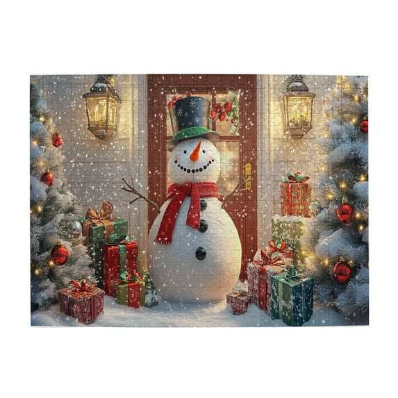 500 PCS 500 Piece Wooden Puzzles The Snowman At The Entrance,Wonderful ...