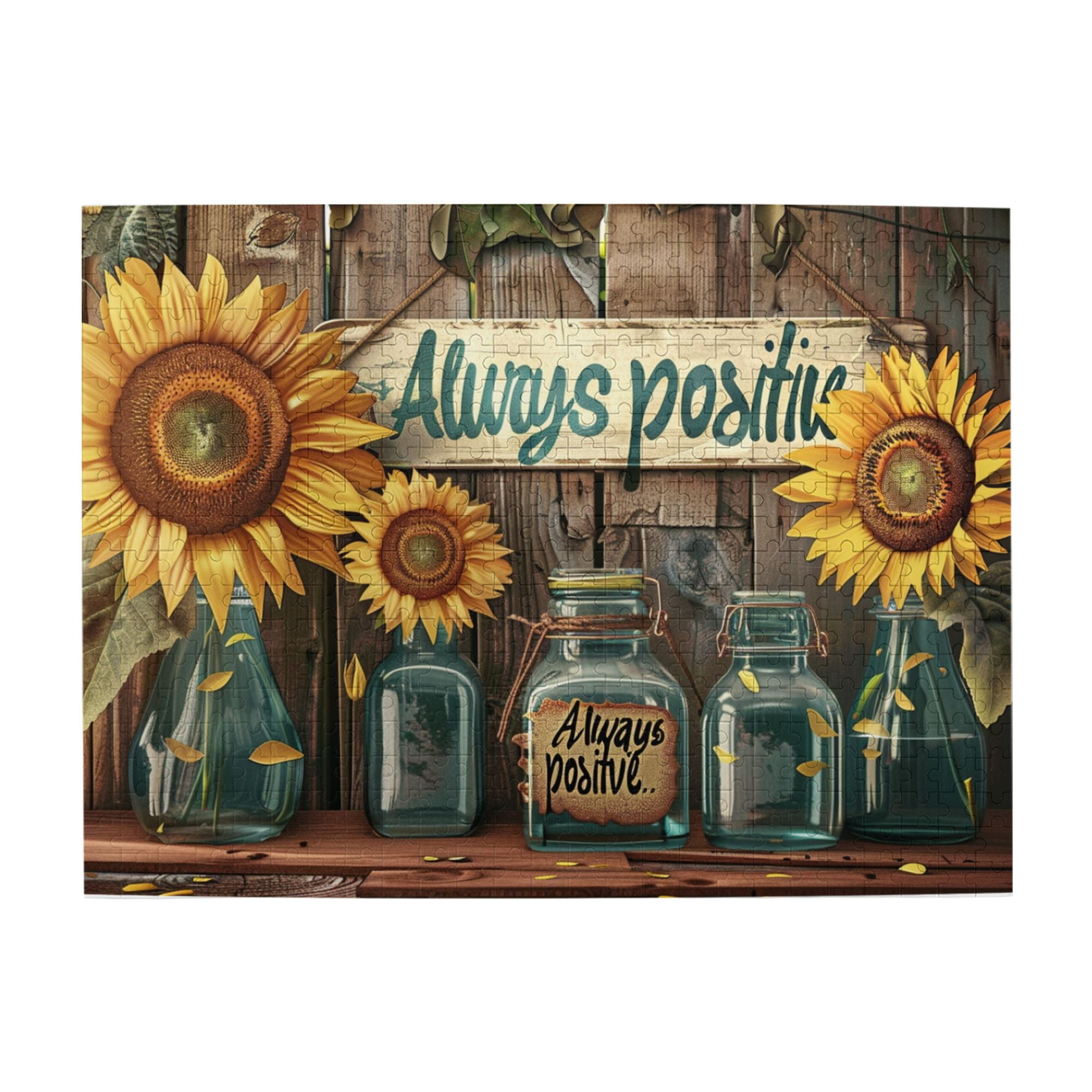 500 PCS 500 piece Wooden puzzle for adults Sunflower vase 'Always ...