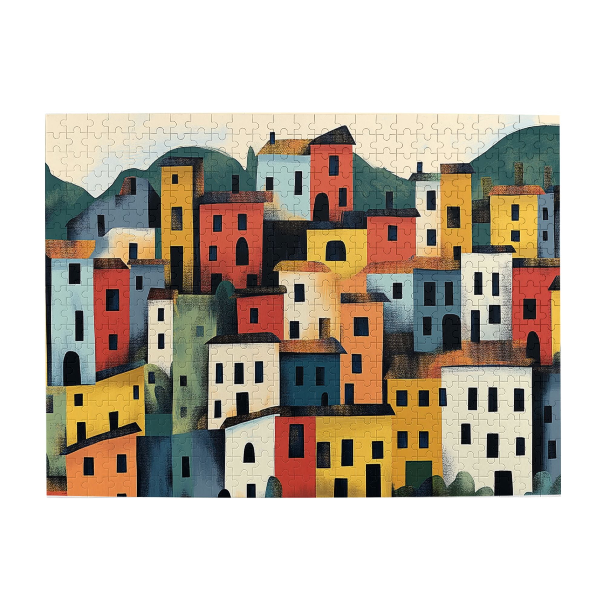 500 PCS Abstract Art Town 500 Pcs Jigsaw Puzzles For Adults,Vibrant ...