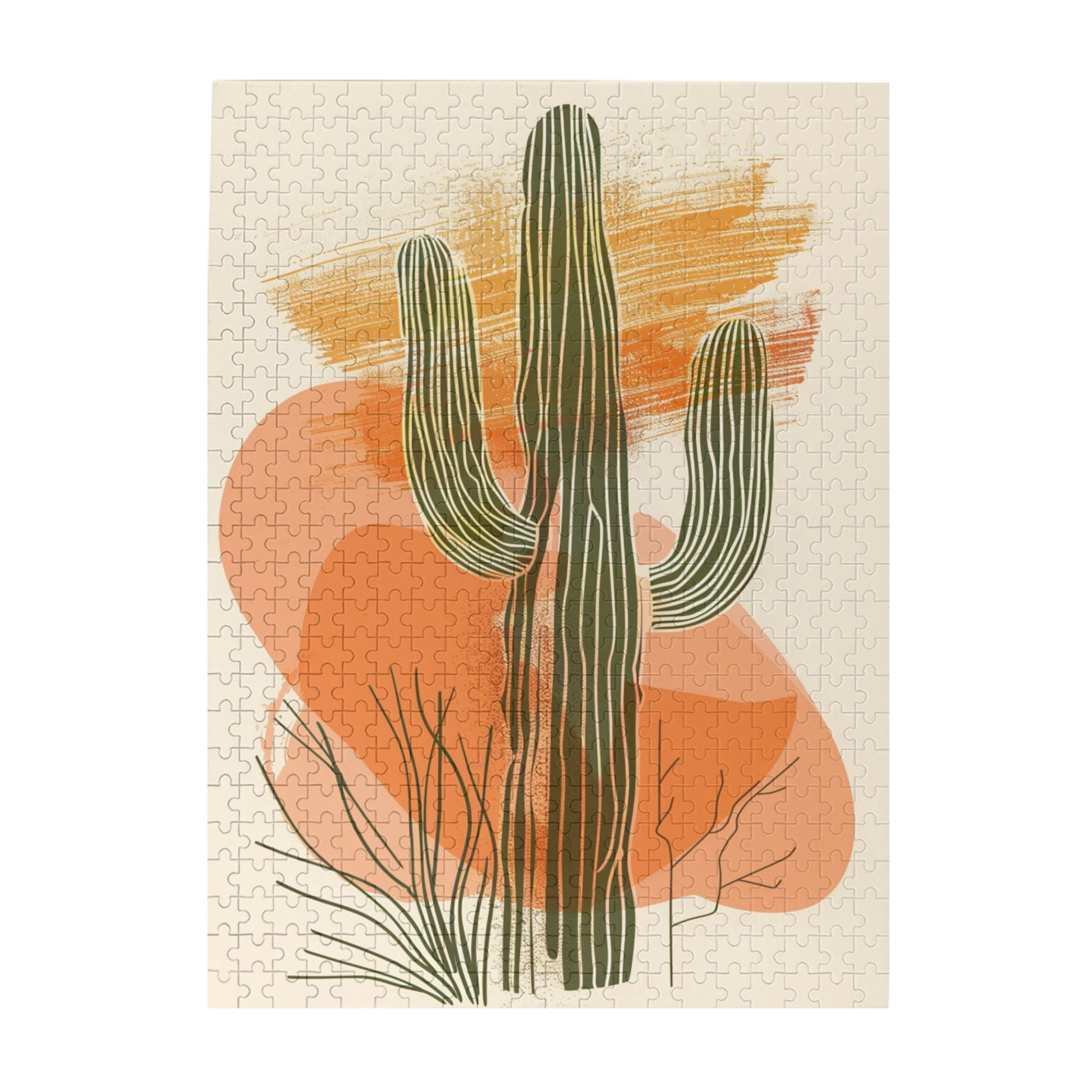 500 PCS Abstract Plant Cactus Wooden Puzzles 500 Piece,Brain Challenge ...