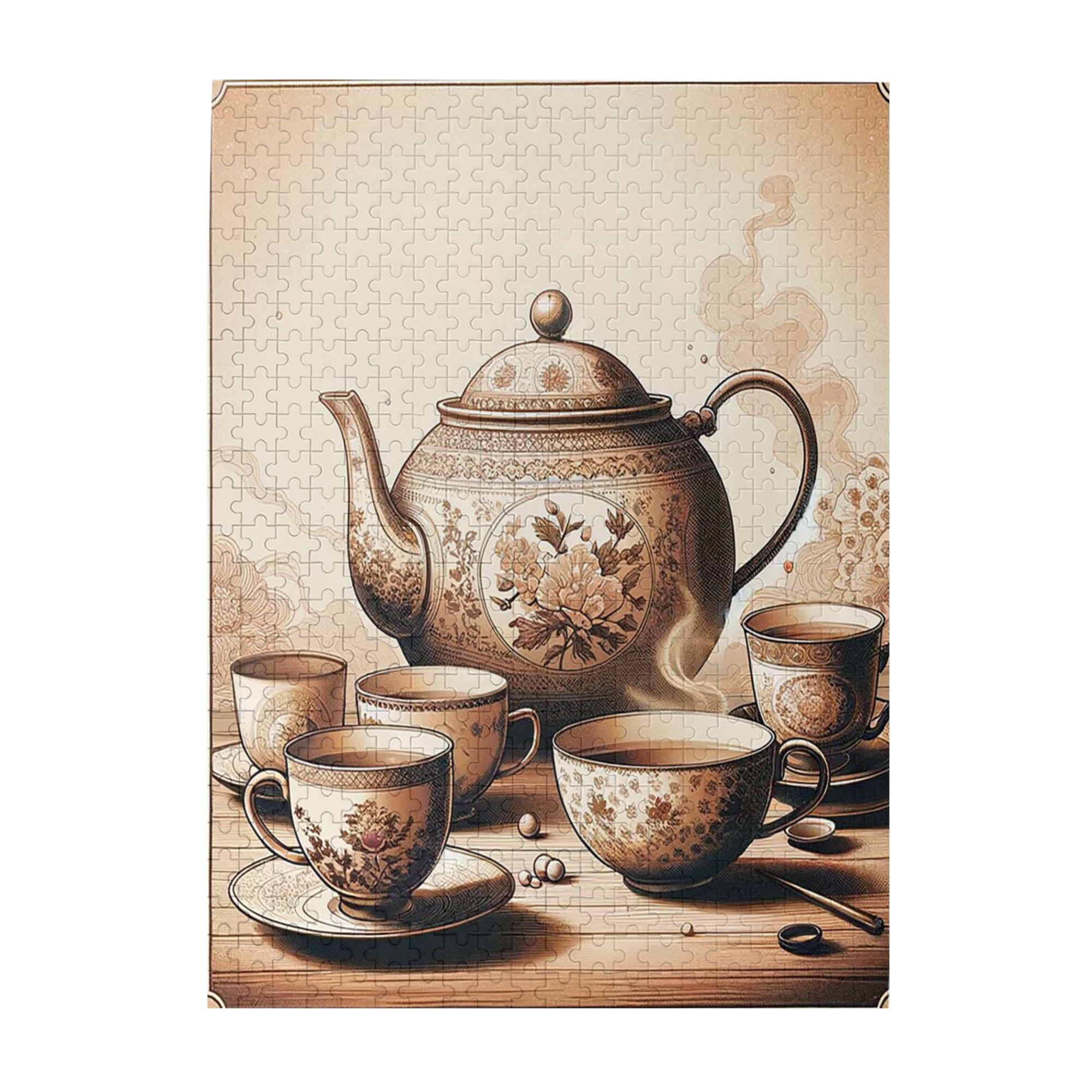 500 PCS Antique Teapot And Cups 500 Piece Jigsaw Puzzle For Adults ...