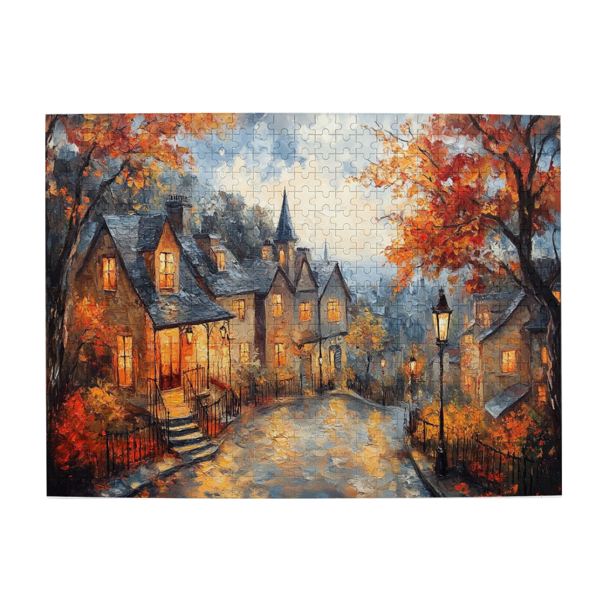 500 PCS Autumn Evening In A Small Town Puzzles For Adults 500 Pieces ...