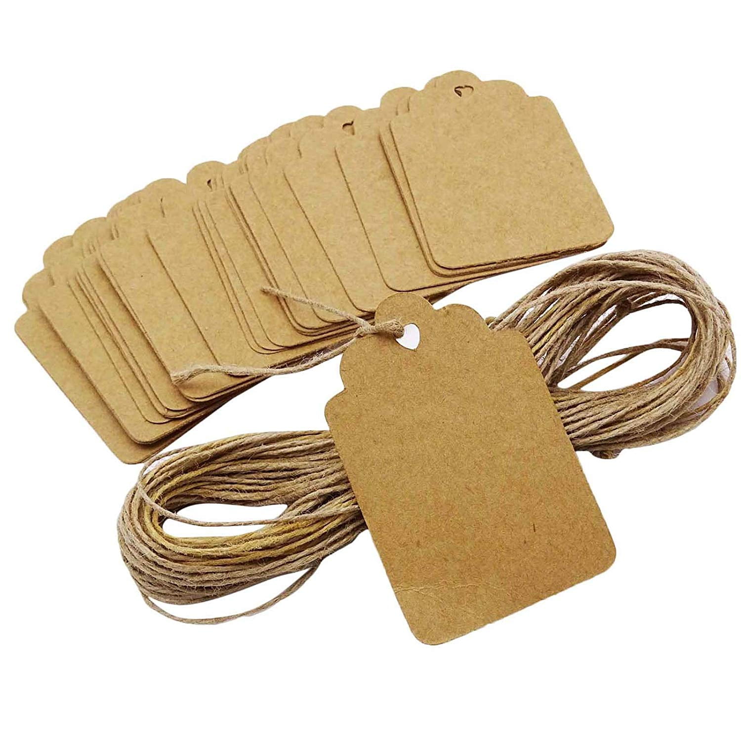 500 PCS Brown Gift Tags Rectangular Shape Kraft Paper Bonbonniere ...