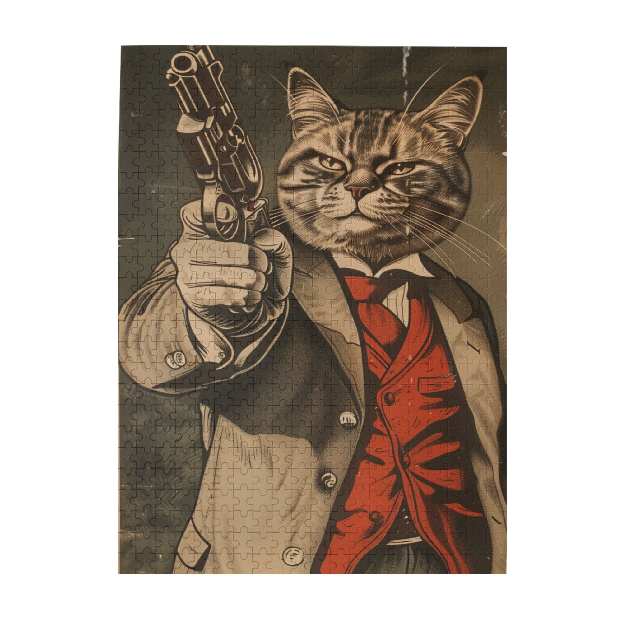 500 PCS Cat Holding Up A Gun Puzzles For Adults 500 Pieces,Unique ...