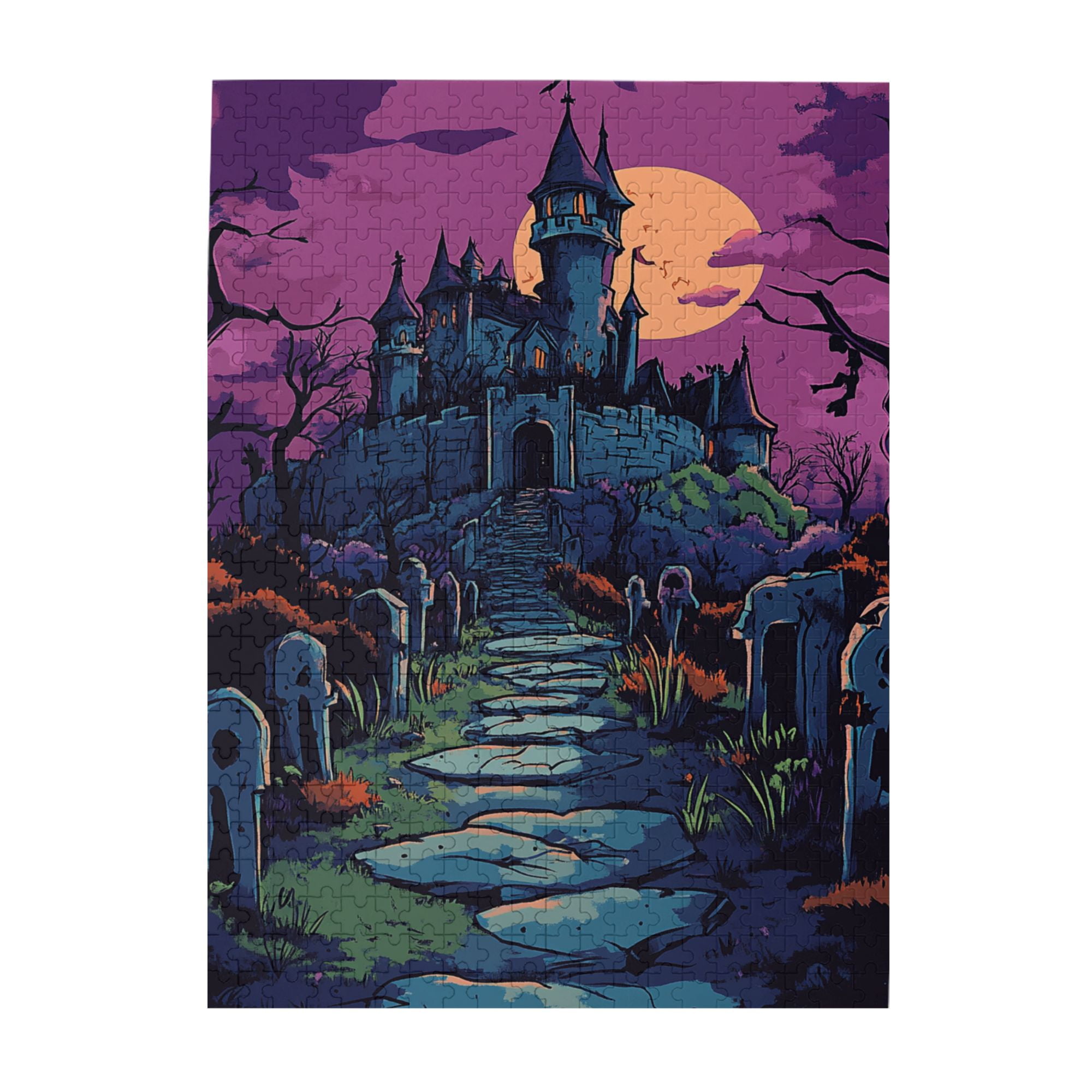 500 PCS Cemetery Castle Night - 500 Piece Family Jigsaw Puzzle ...