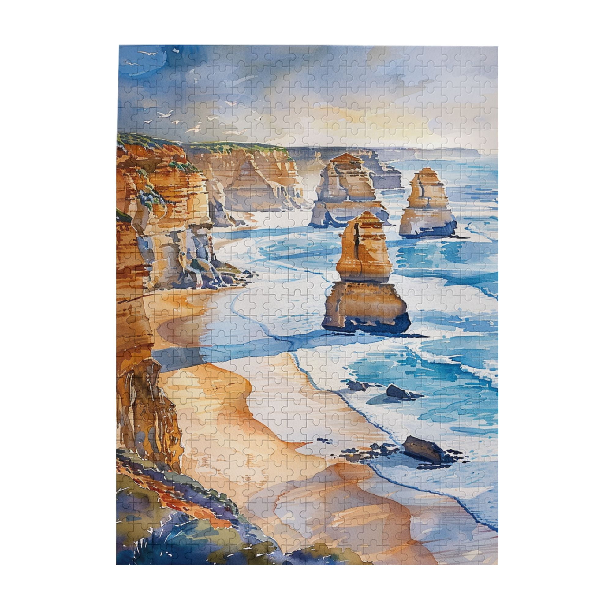 500 PCS Charm Cliff Beach - 500 Piece Scenery Jigsaw Puzzles,Relax ...