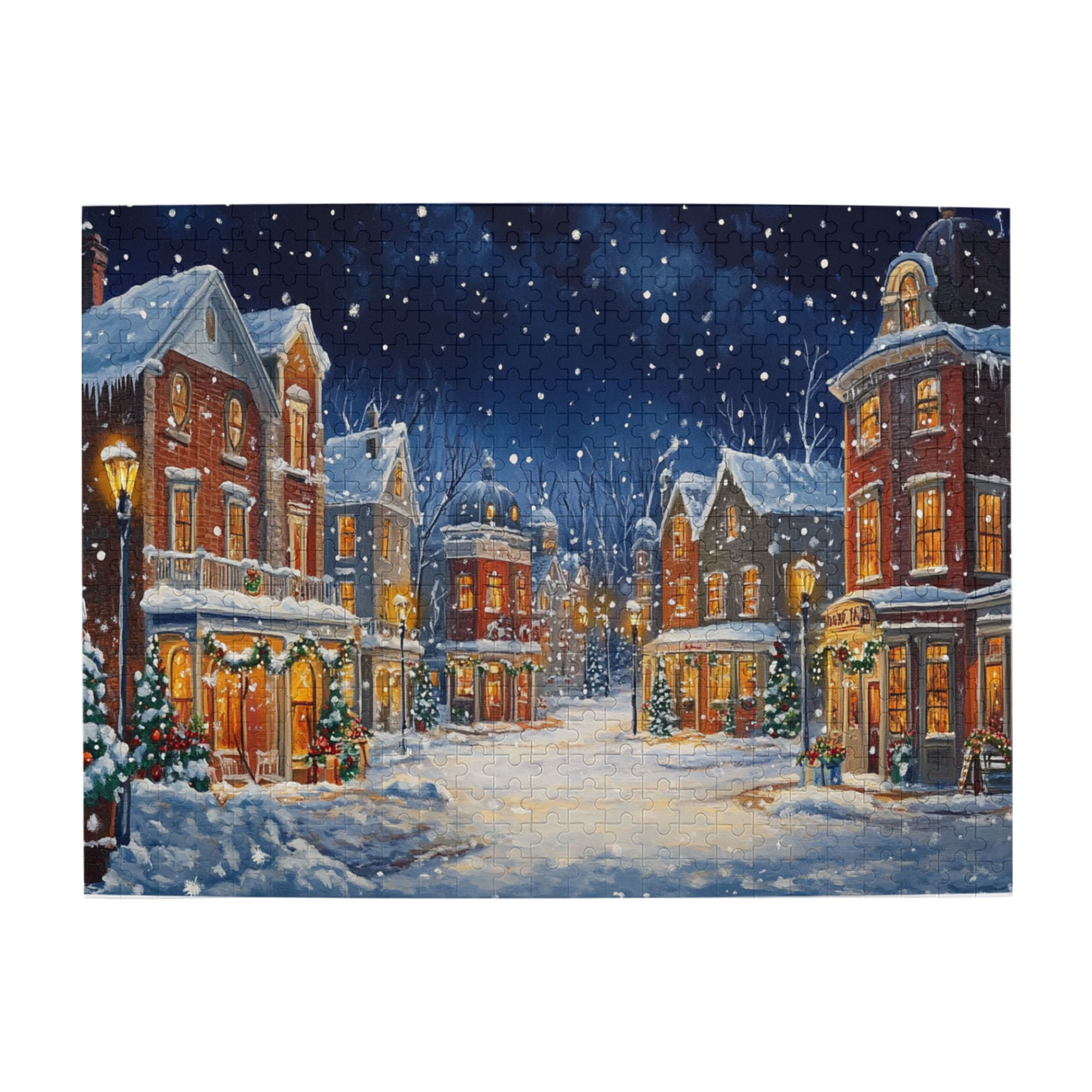 500 PCS Christmas Street Wooden Puzzles For Adults 500 Pieces,Unique ...