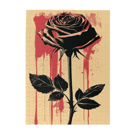 500 PCS Classic Red Rose Jigsaw Puzzles 500 Pieces,Enjoy The Puzzle ...