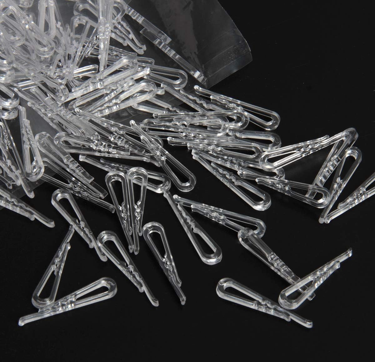 500 PCS Clear Plastic Alligator Clips Transparent Plastic Shirt Clips U ...
