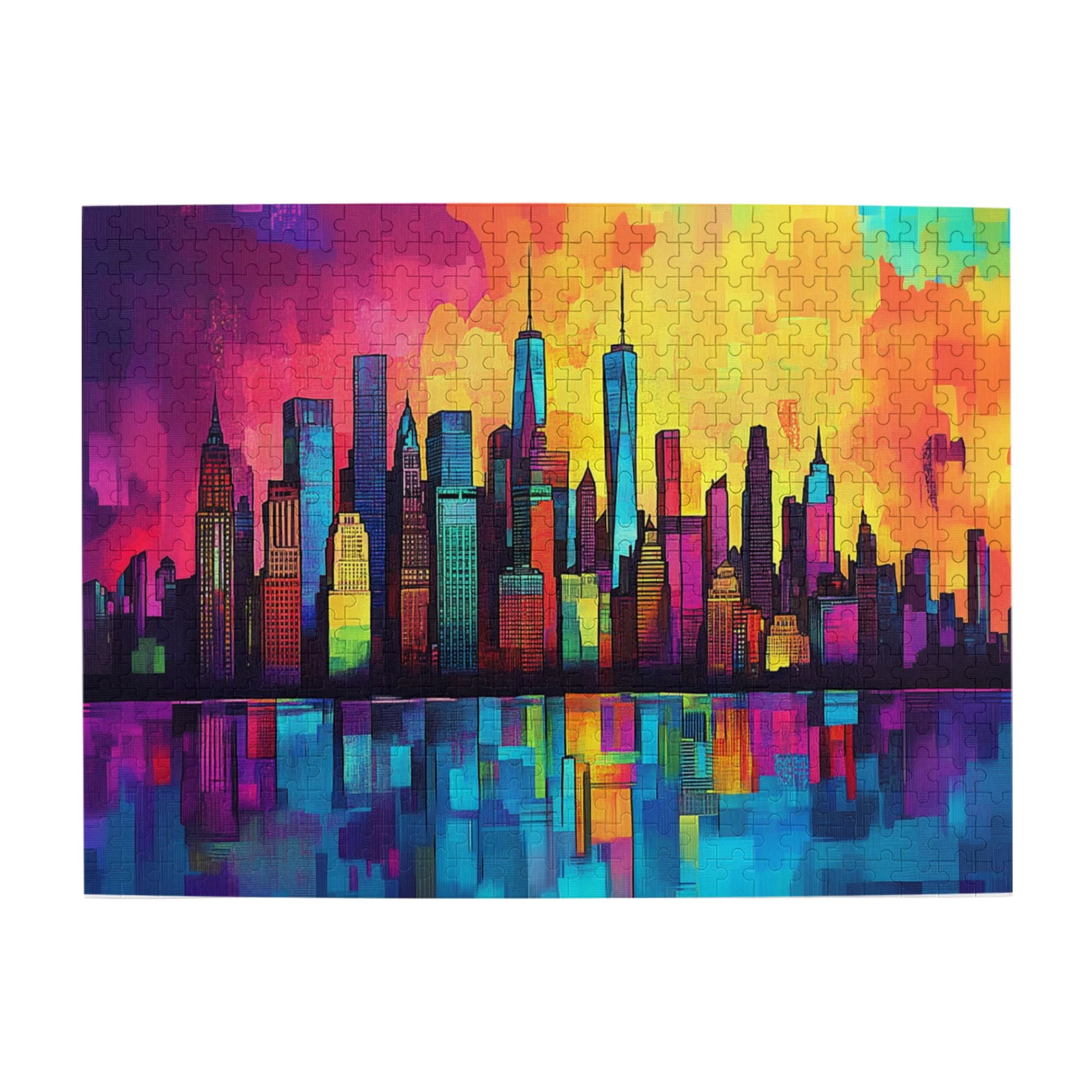 500 PCS Colorful City Skyline 500 Piece Art Jigsaw Puzzles,Unique And ...