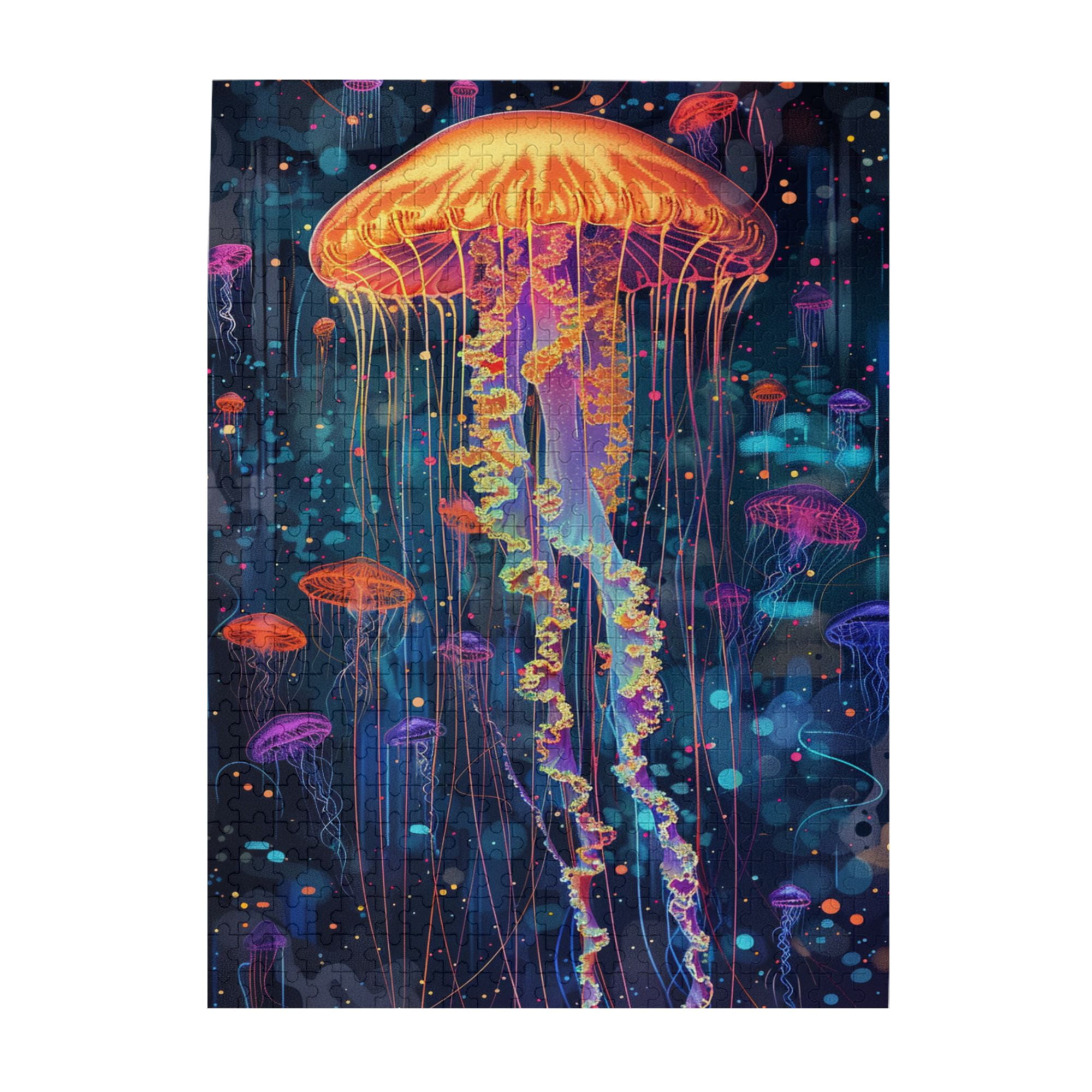 500 PCS Colorful Fluorescent Jellyfish - 500 Piece Vibrant Jigsaw ...