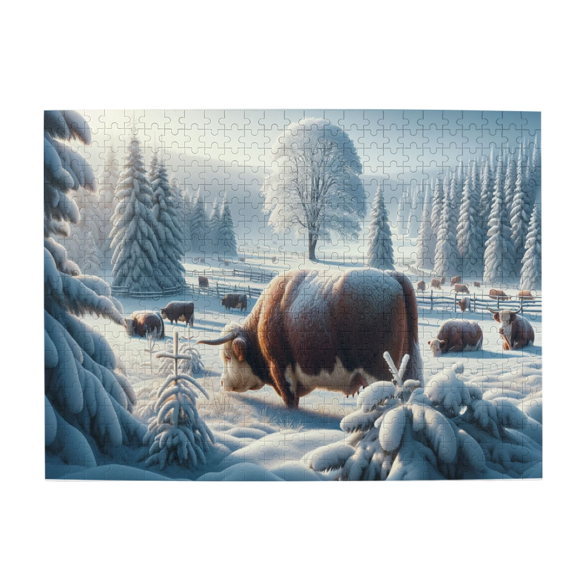 500 PCS Cows On A Winter Farm Puzzles For Adults 500 Pieces,Suitable ...