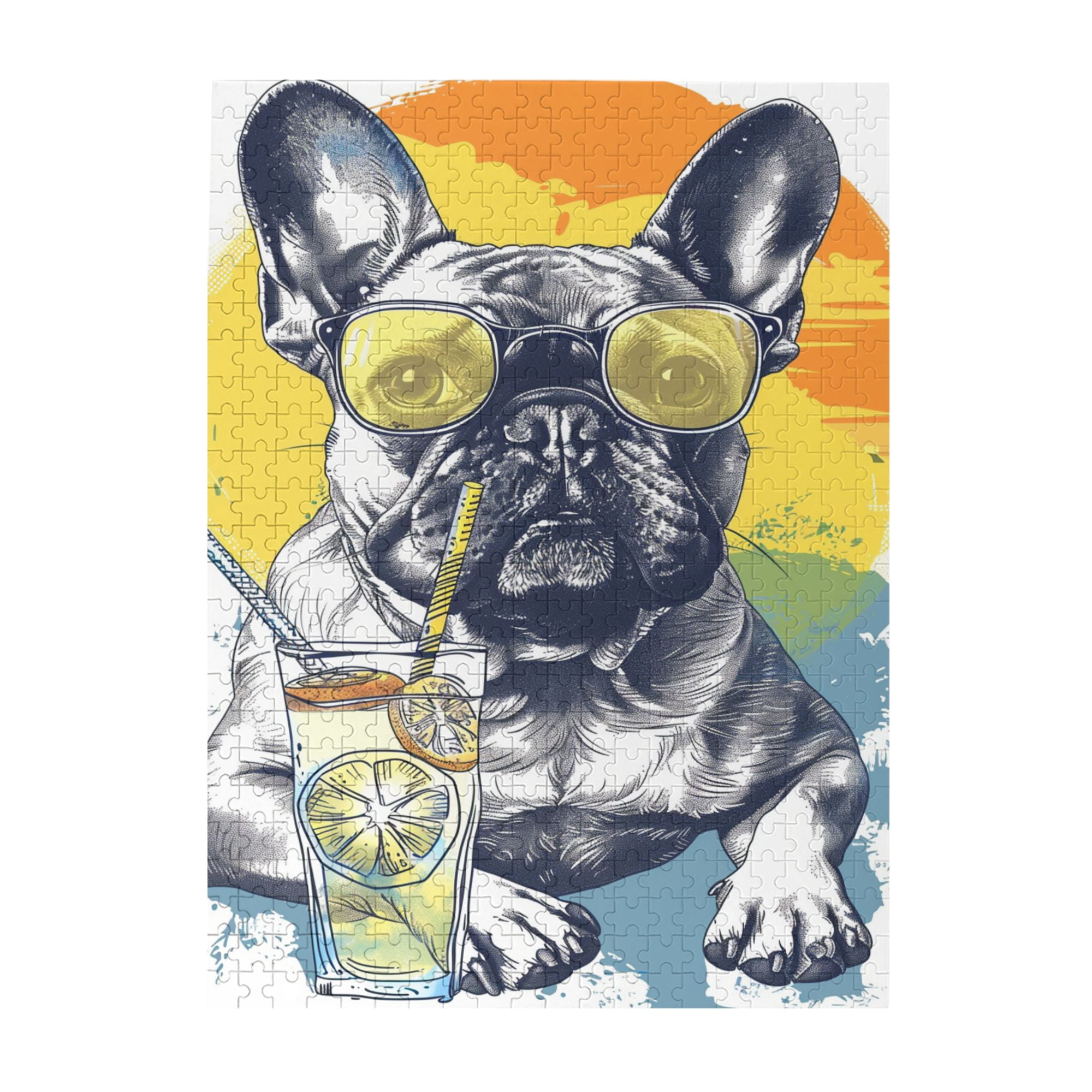 500 PCS A Dog Drinking Beverages Jigsaw Puzzles 500 Pieces,Relax ...