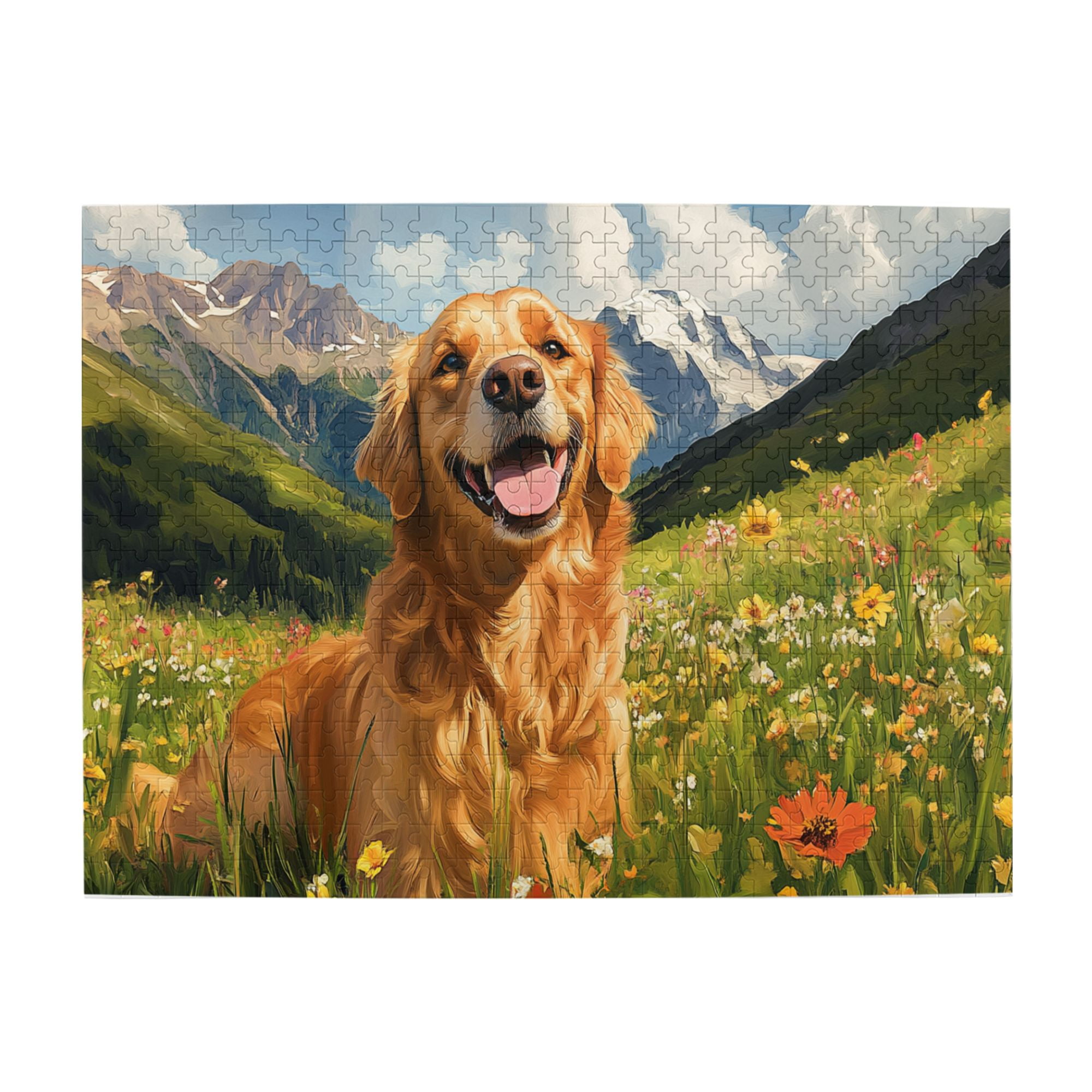 500 PCS Dog In The Flowers - 500 Piece Animal Jigsaw Puzzles,Featuring ...