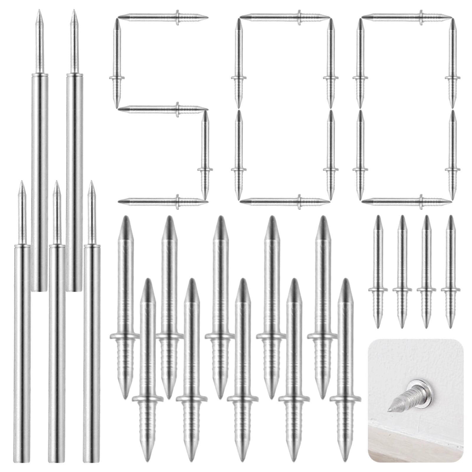 500 Pcs Double-Headed Skirting Thread Seamless Nails, Dual-Headed Nails ...