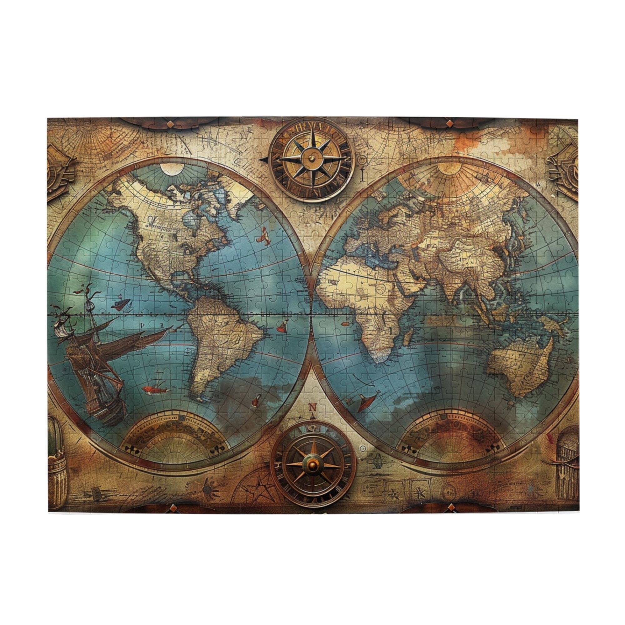 500 PCS Exquisite Retro Earth Map puzzles for adults 500 pieces,High ...