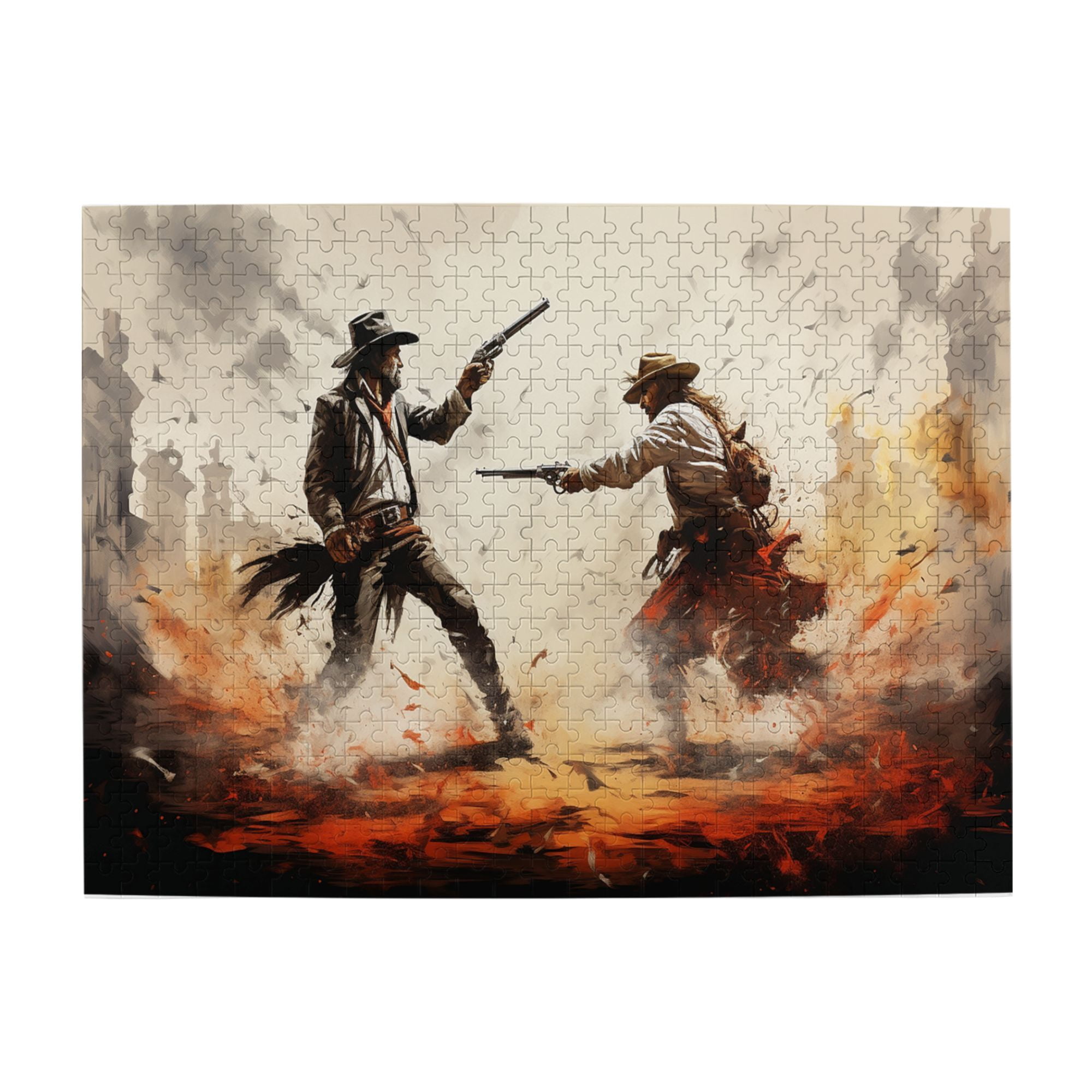 500 PCS Final Showdown - Cowboys Of The West 500 Pcs Adults Jigsaw ...