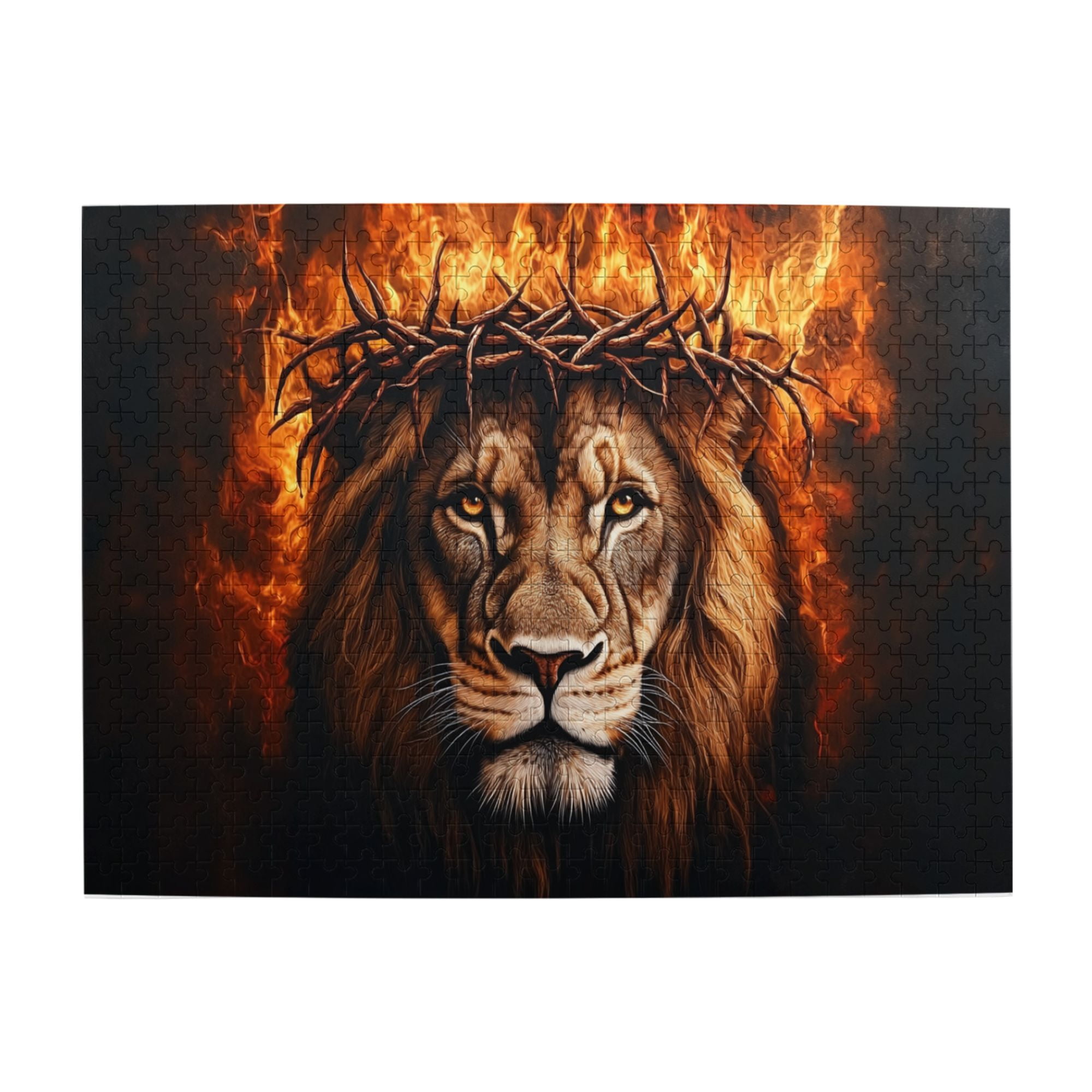 500 PCS Flaming Lion 500 Piece Funny Jigsaw Puzzles,Unique Artwork For ...