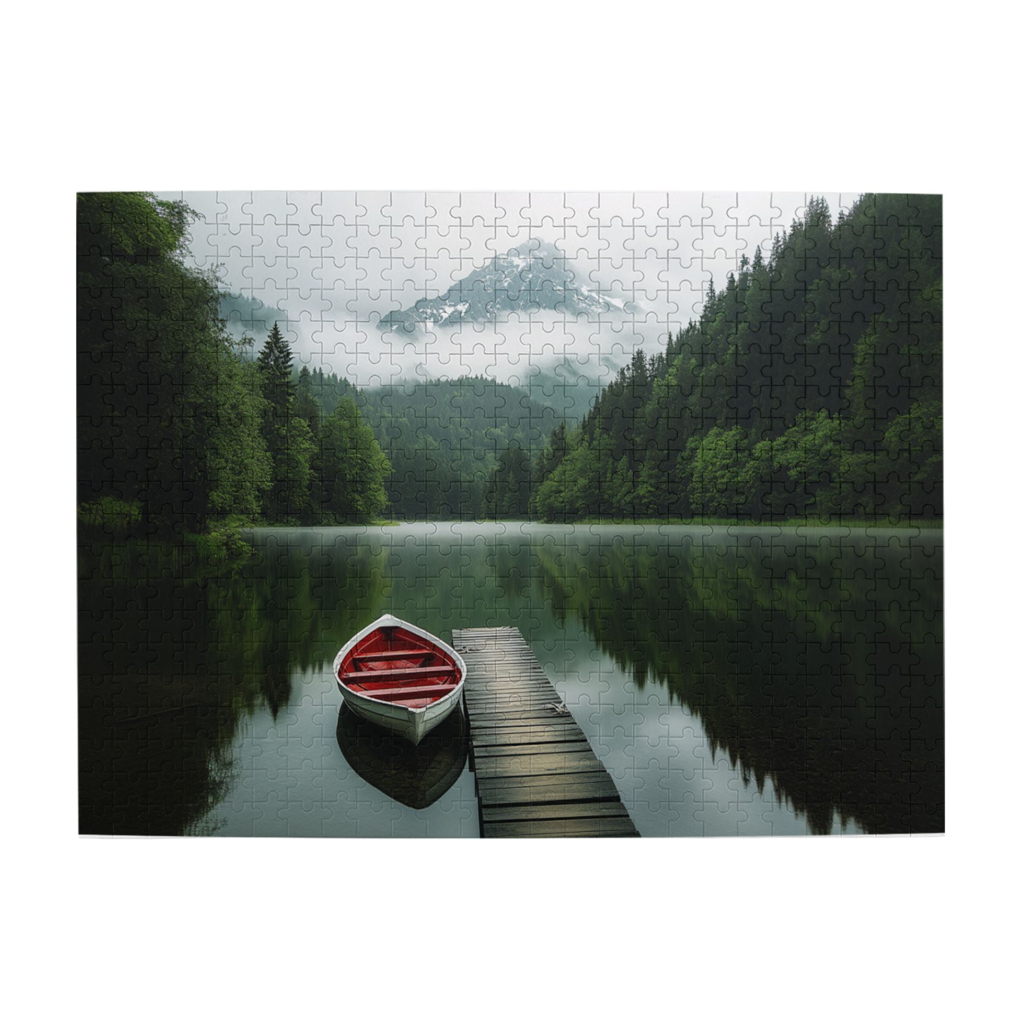500 PCS Forests Lake Boat Landscape Photography Wooden Jigsaw Puzzles ...