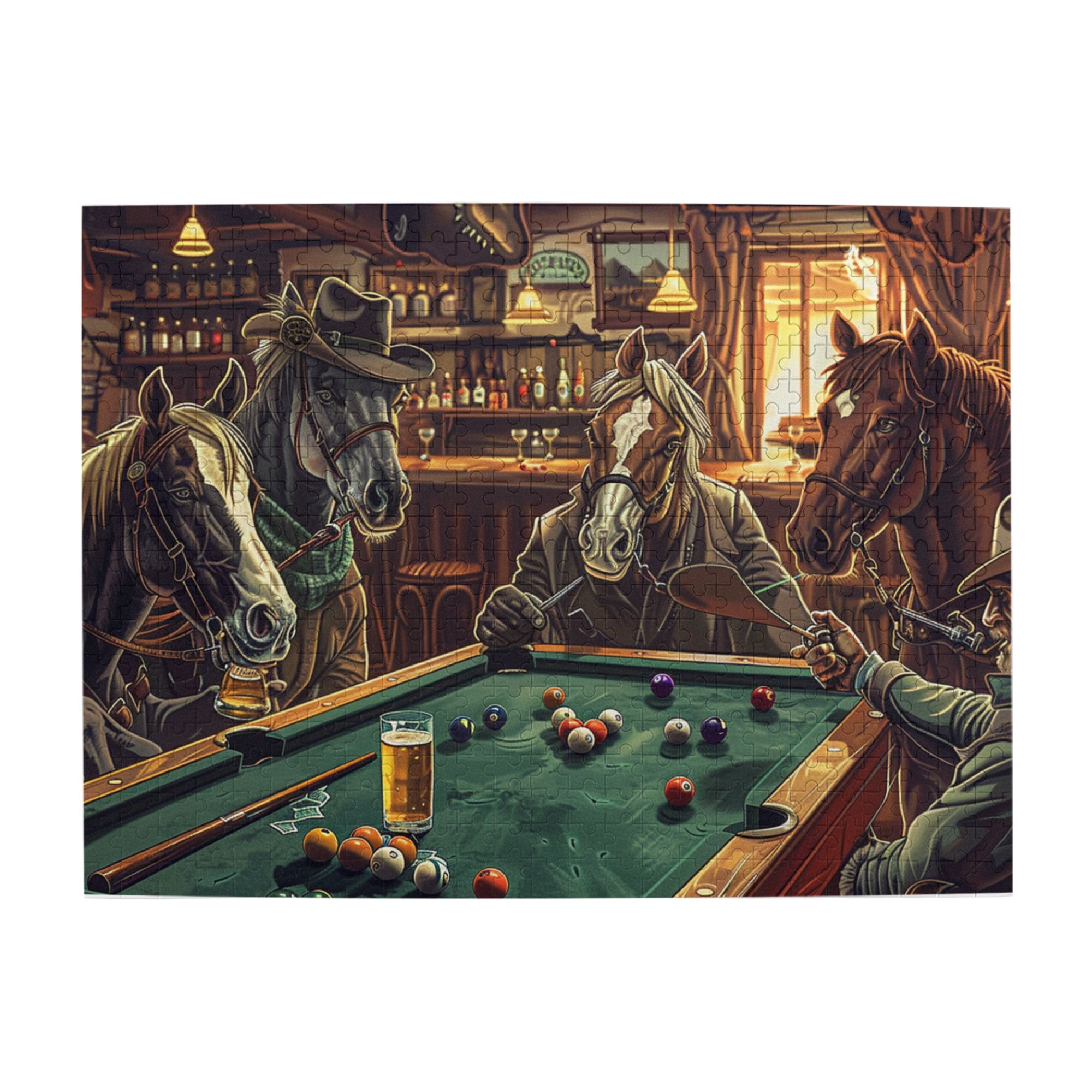 500 PCS Horse's Billiards Time Wooden puzzles for adults 500 pieces ...