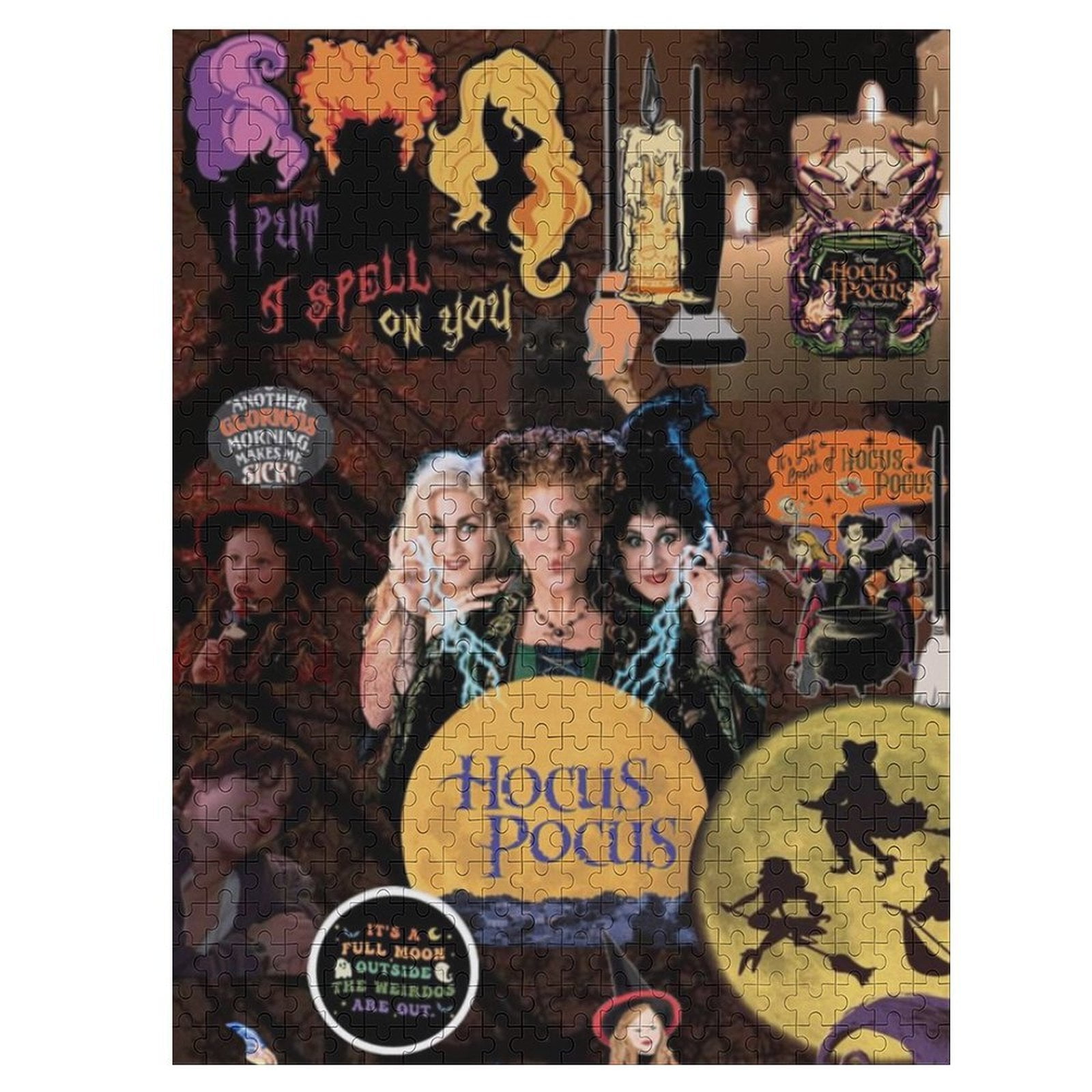 500 PCS Jigsaw Puzzle Hocus Pocus Wooden Puzzle Challenging Game Fun Artwork For Family Friends ...