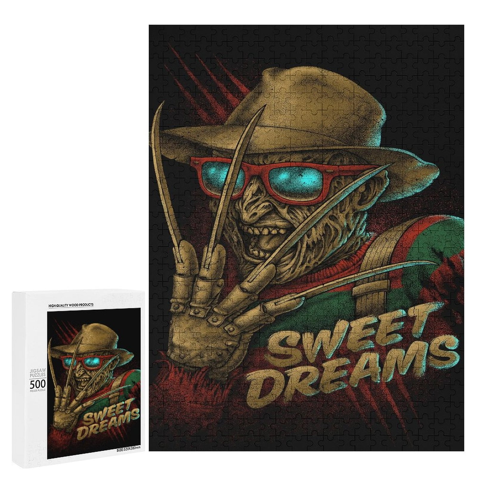 500 PCS Jigsaw Puzzle - Horror Freddy Krueger Puzzle Enthusiasts ...